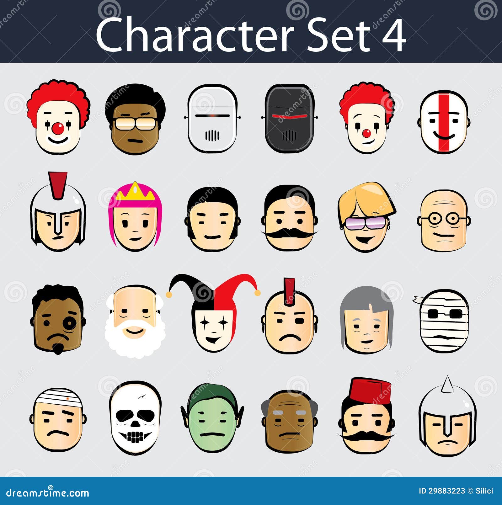 Character Icon Set 4 stock vector. Illustration of alien - 29883223