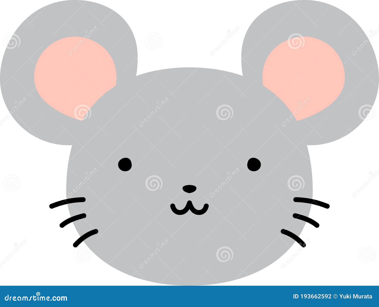 Gray Cute mouse face stock vector. Illustration of face - 193662592