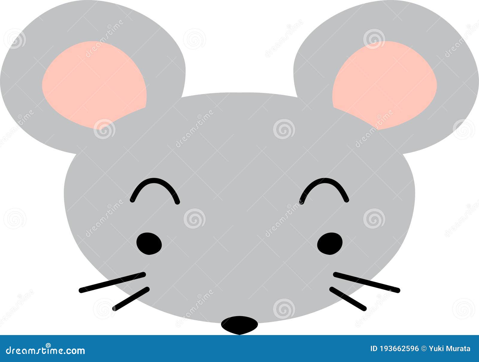 Gray Cute mouse face stock vector. Illustration of small - 193662596