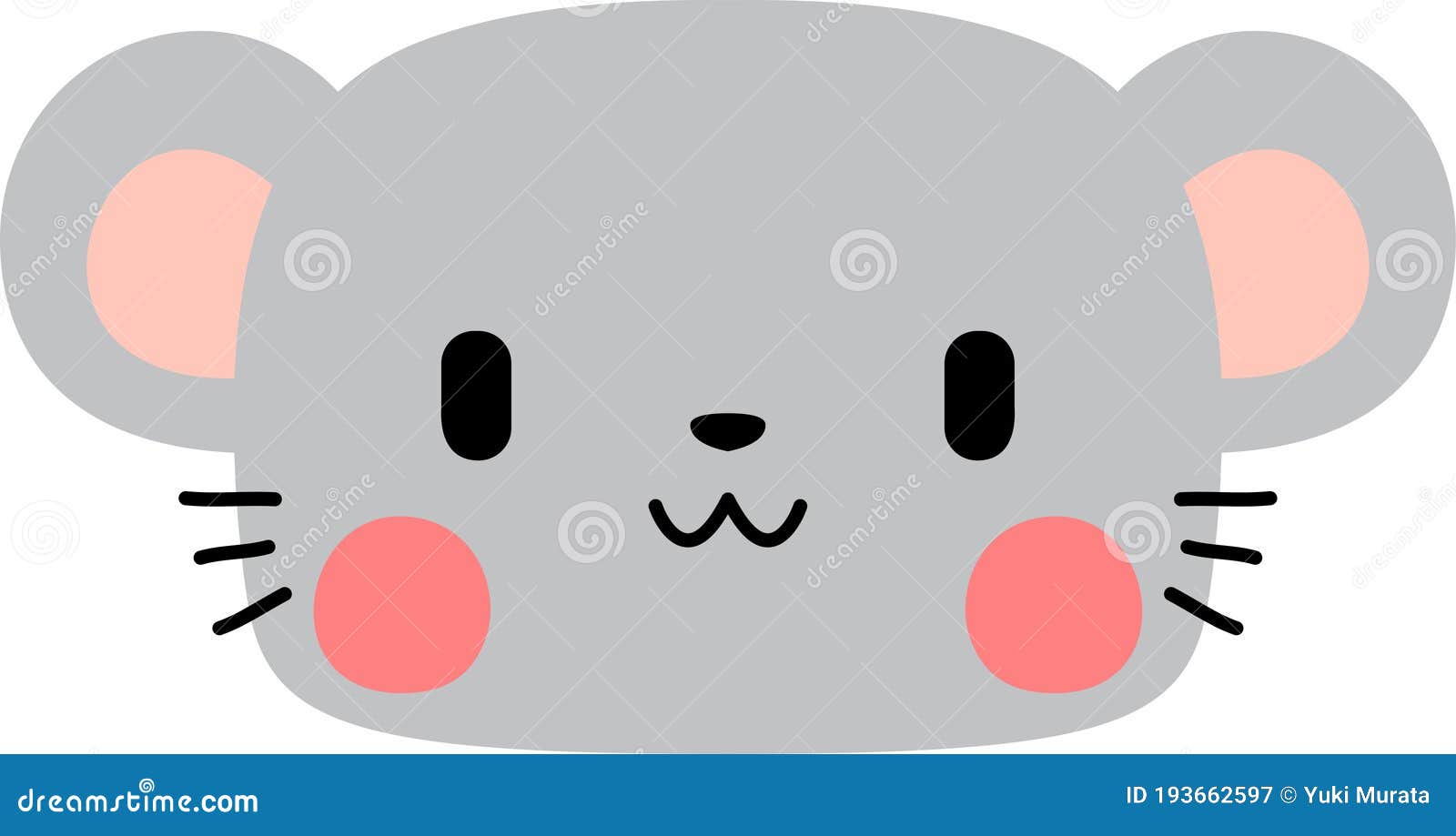 Gray Cute mouse face stock vector. Illustration of character - 193662597