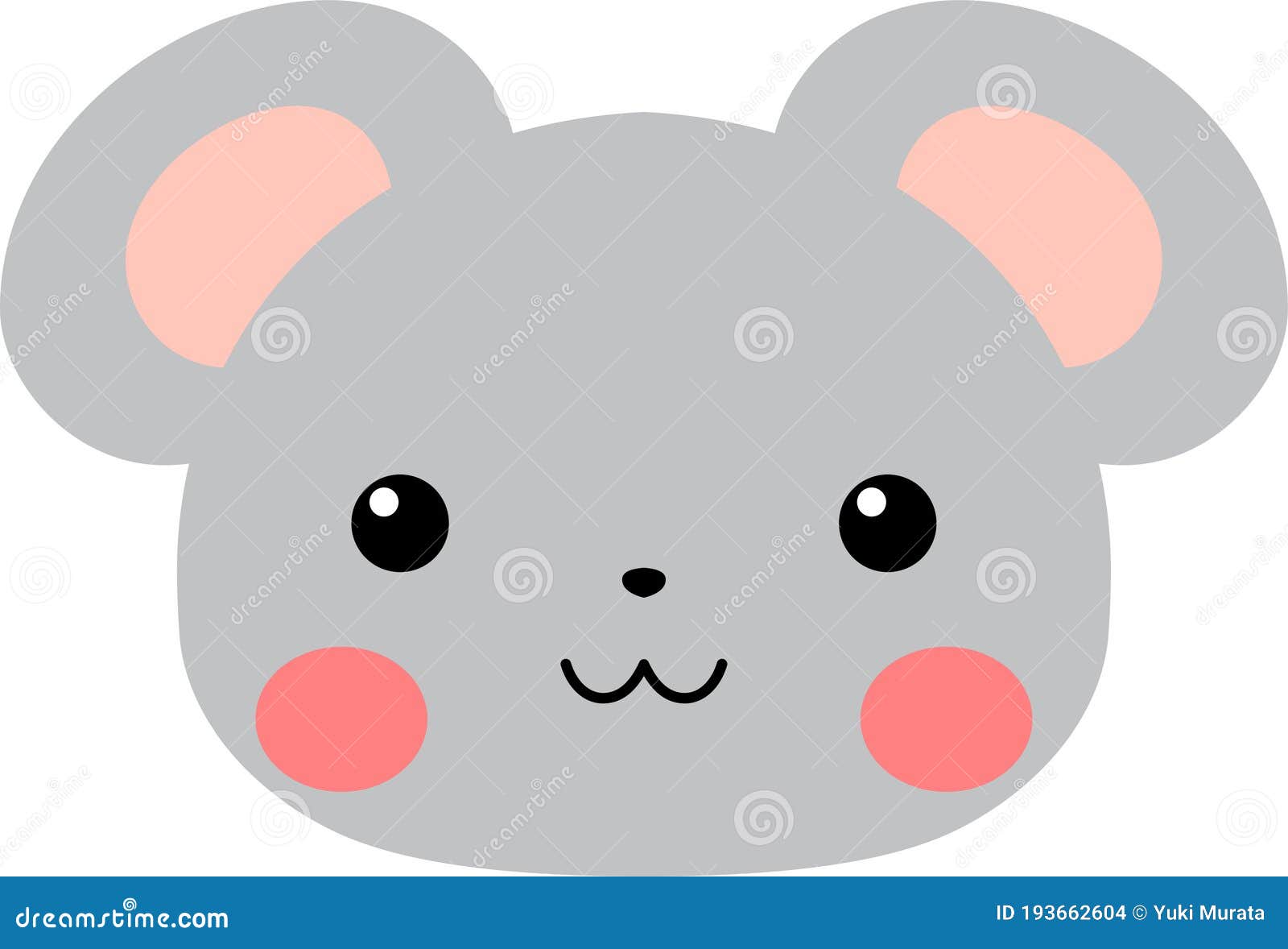 Gray Cute mouse face stock vector. Illustration of face - 193662604
