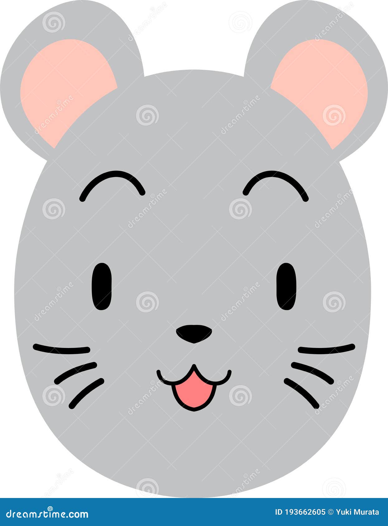 Gray Cute mouse face stock vector. Illustration of dentistry - 193662605