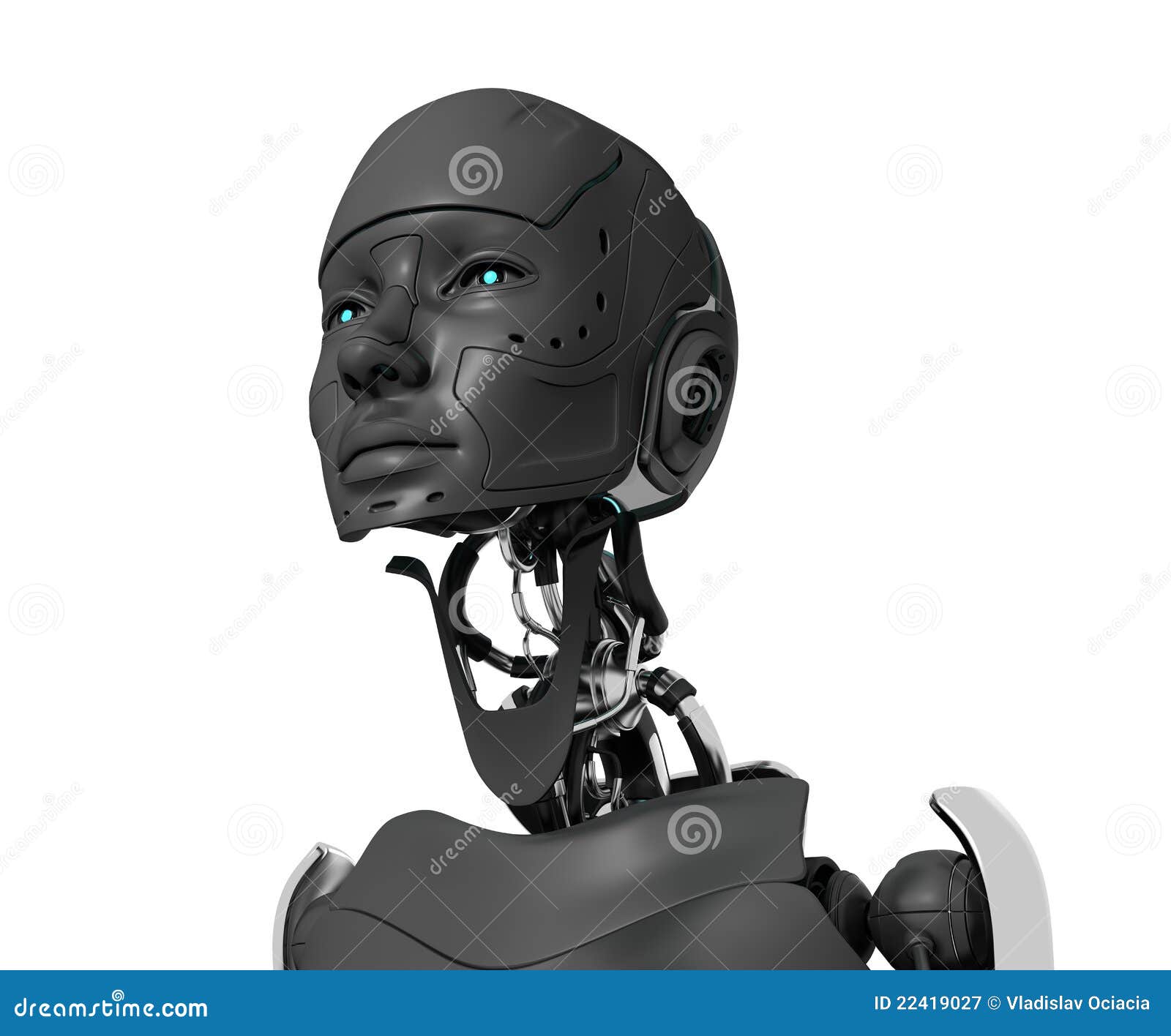 Gray cyborg stock illustration. Illustration of android - 22419027