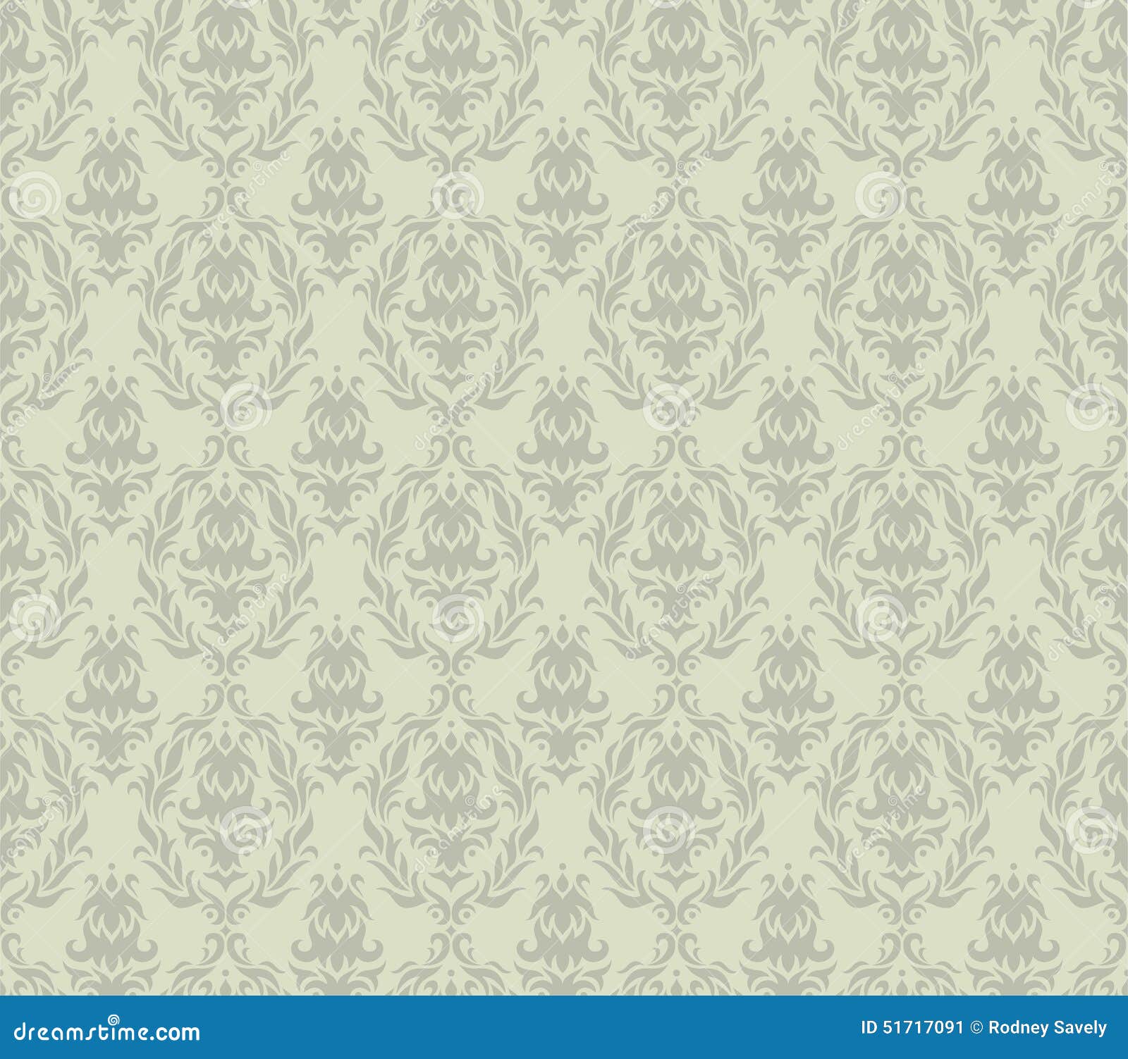 Gray Damask Seamless Pattern Stock Illustration - Illustration of ...