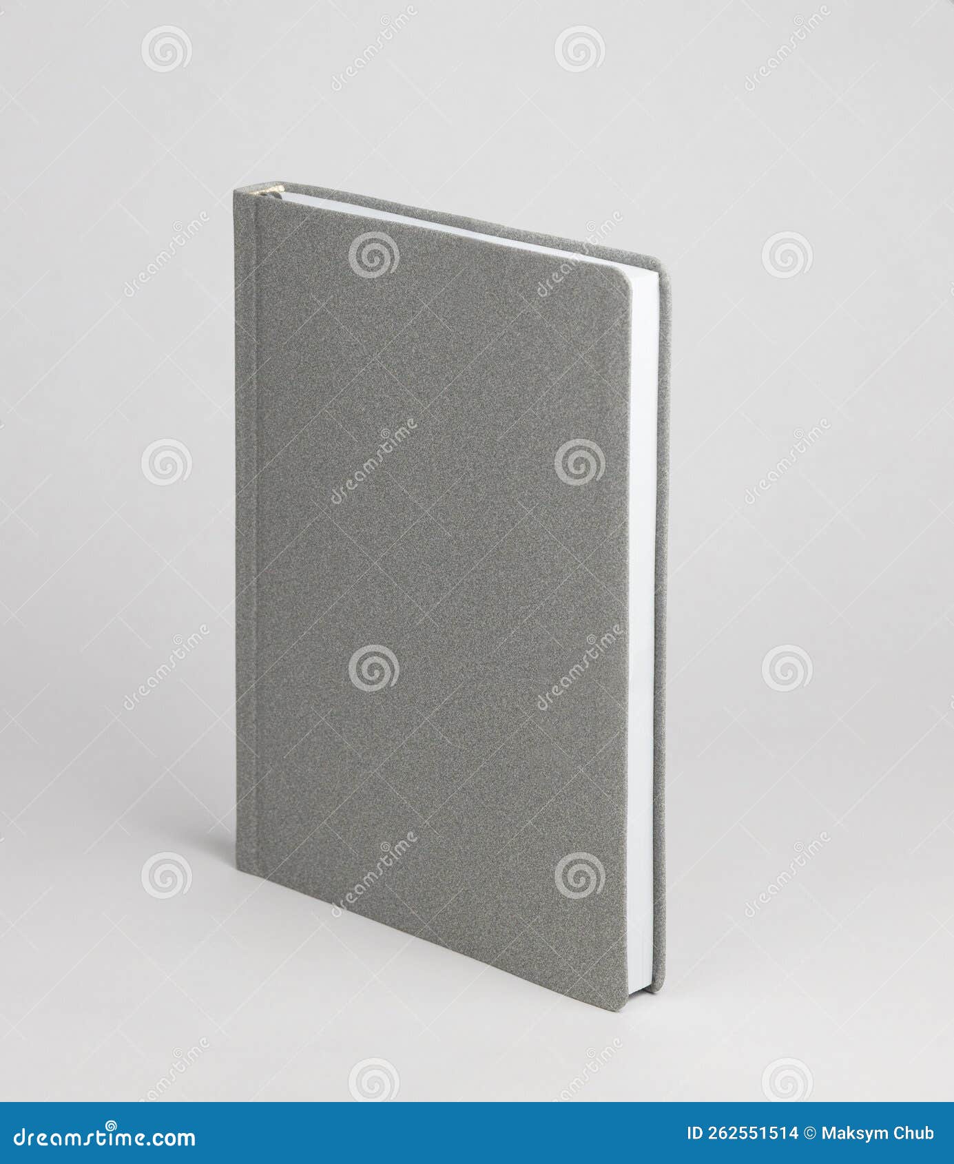 A Gray Diary in a Standing View on a Table on a White Background Stock ...