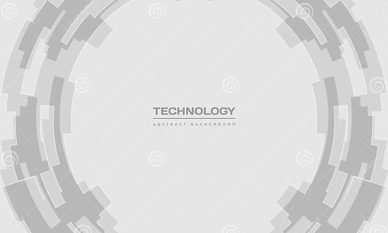 Gray Digital Technology Abstract Circle Interface Vector Background ...