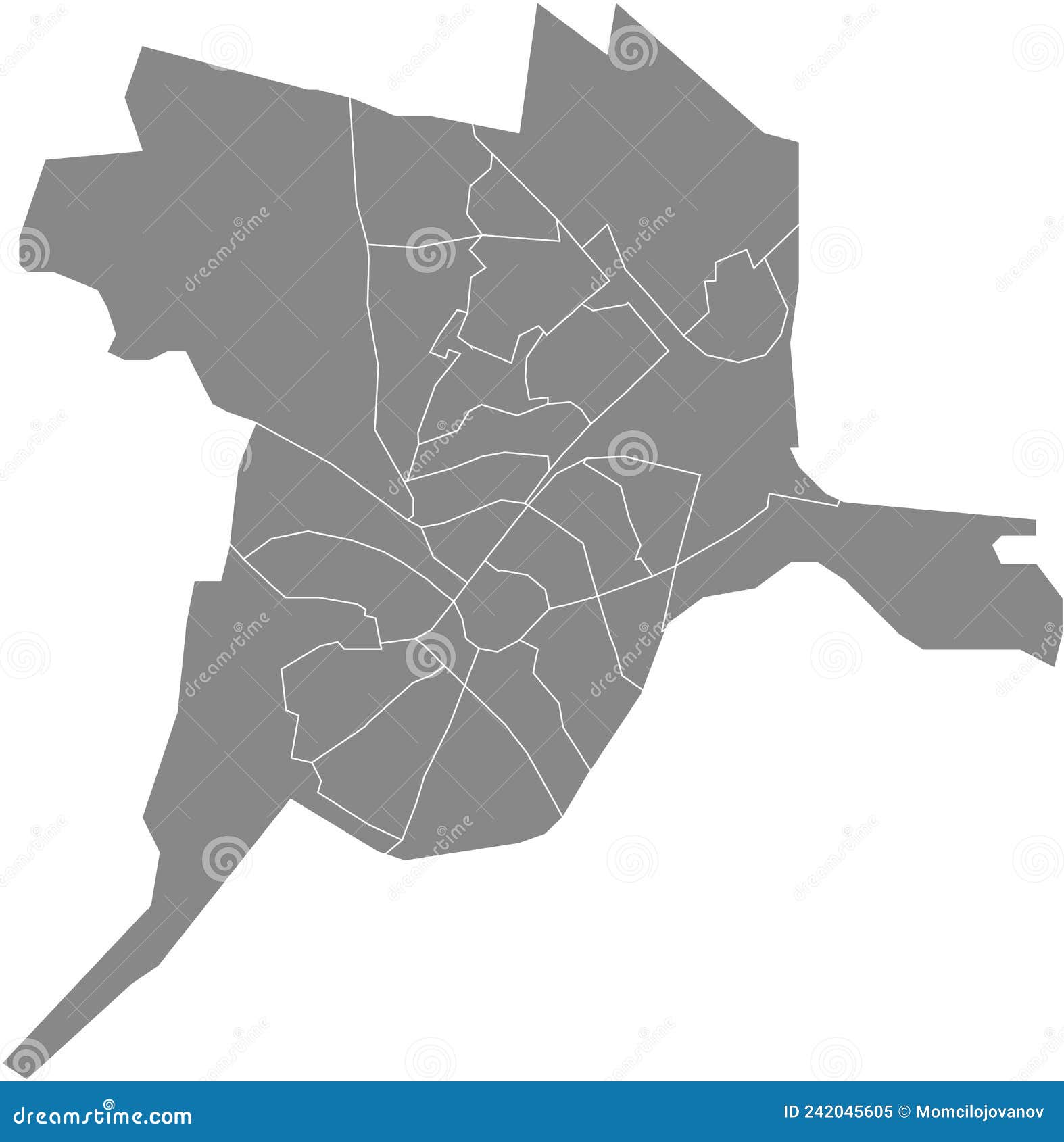 Gray Districts Map of AMERSFOORT, NETHERLANDS Stock Vector ...
