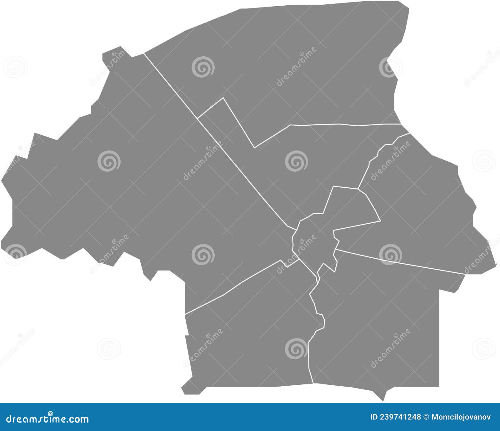 Gray Districts Map of EINDHOVEN, NETHERLANDS Stock Illustration ...