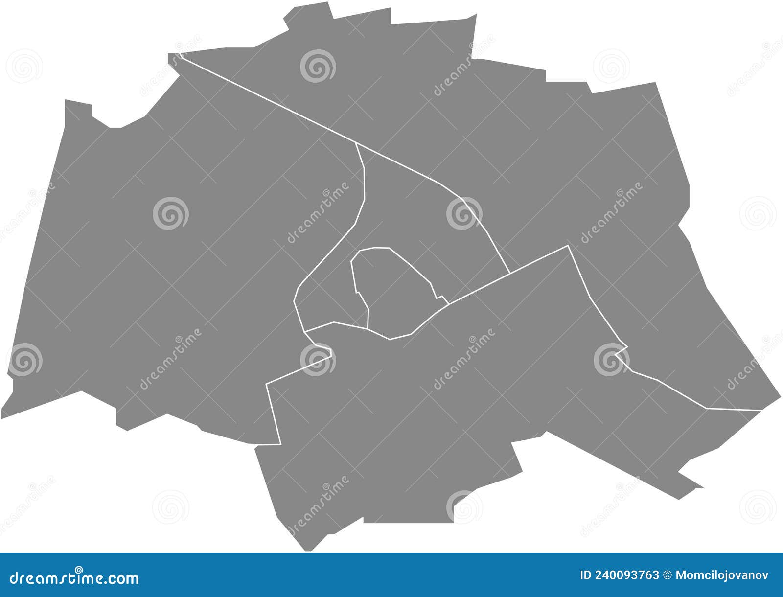 Gray Districts Map of GRONINGEN, NETHERLANDS Stock Vector ...