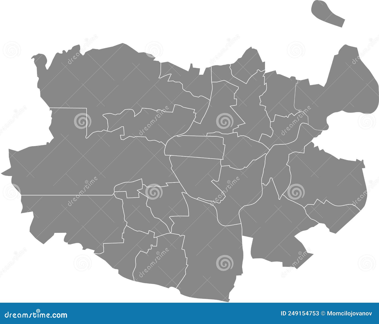 Gray Map Of Districts Of Essen, Germany Cartoon Vector | CartoonDealer ...