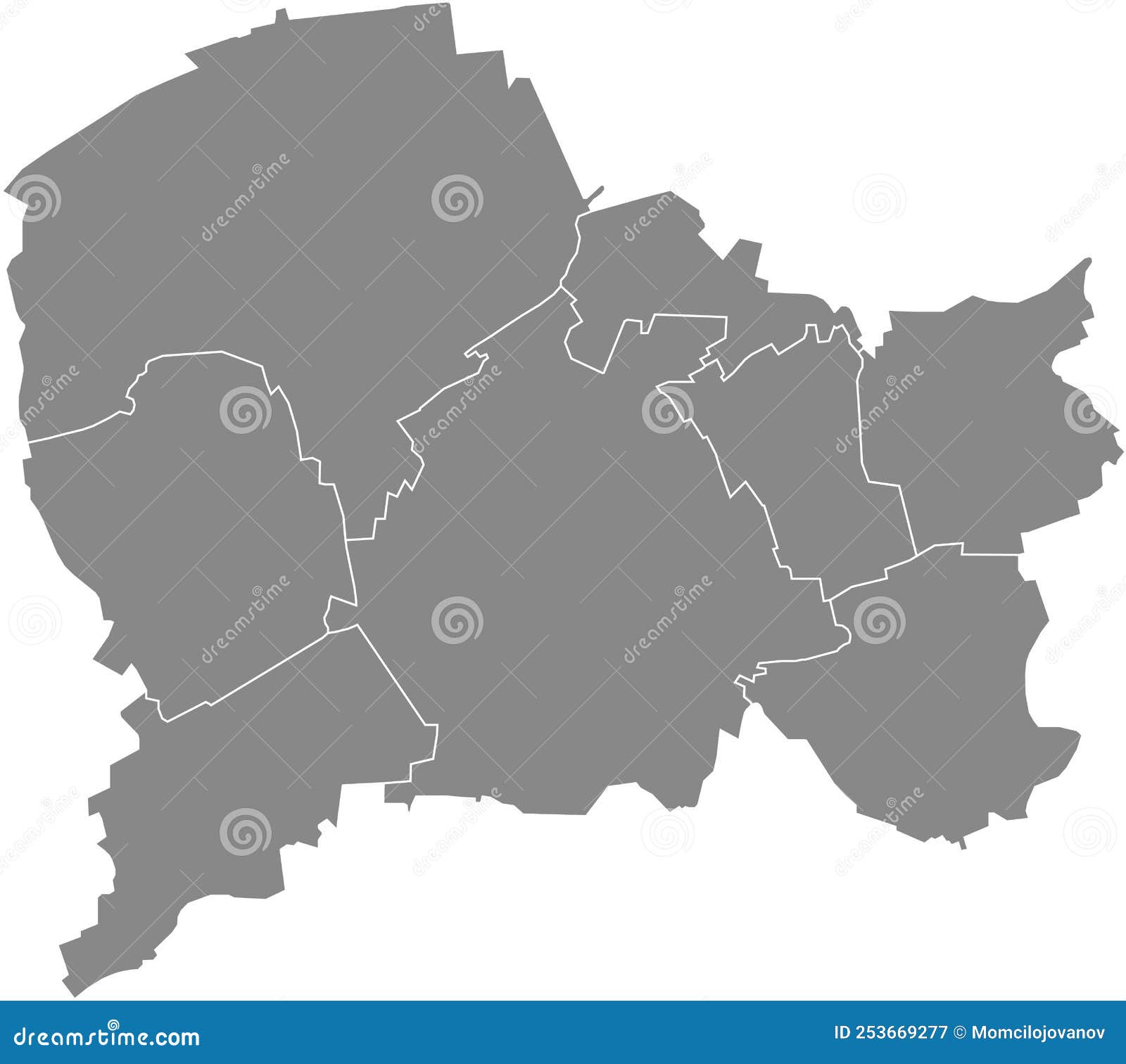 Gray Districts Map of PADERBORN, GERMANY Stock Vector - Illustration of ...