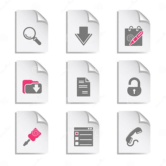 Gray document, set 8 stock vector. Illustration of tools - 6901580