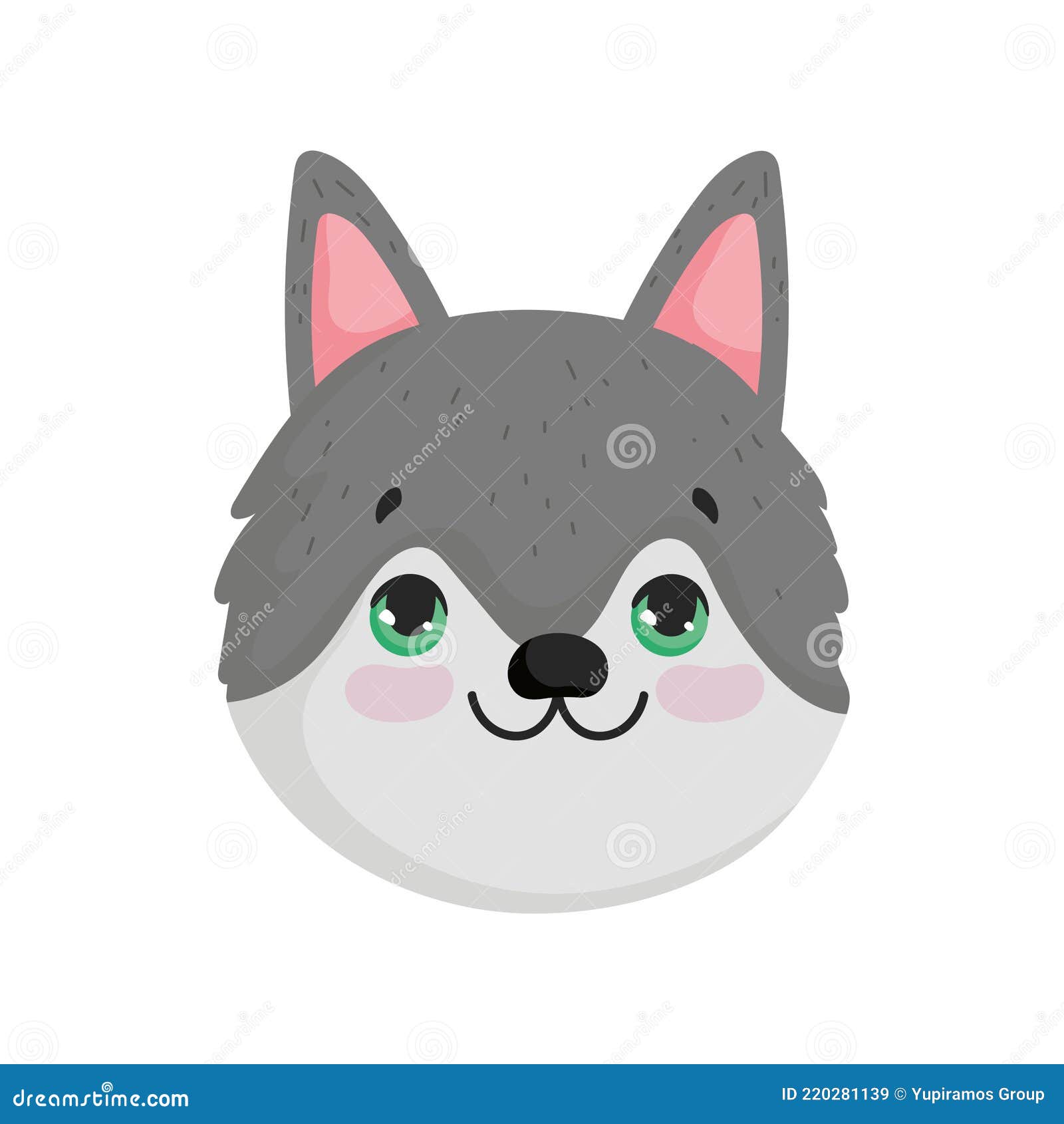 Gray dog face stock vector. Illustration of puppy, purebred - 220281139