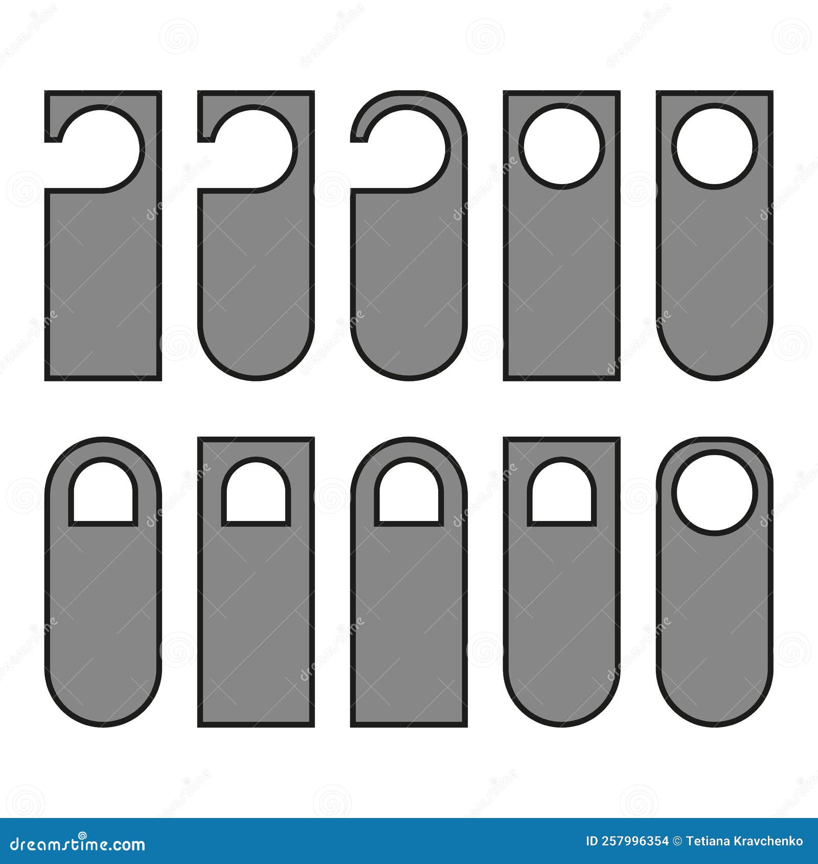 Gray Door Signs. Message Tag. Vector Illustration. Stock Image Stock ...