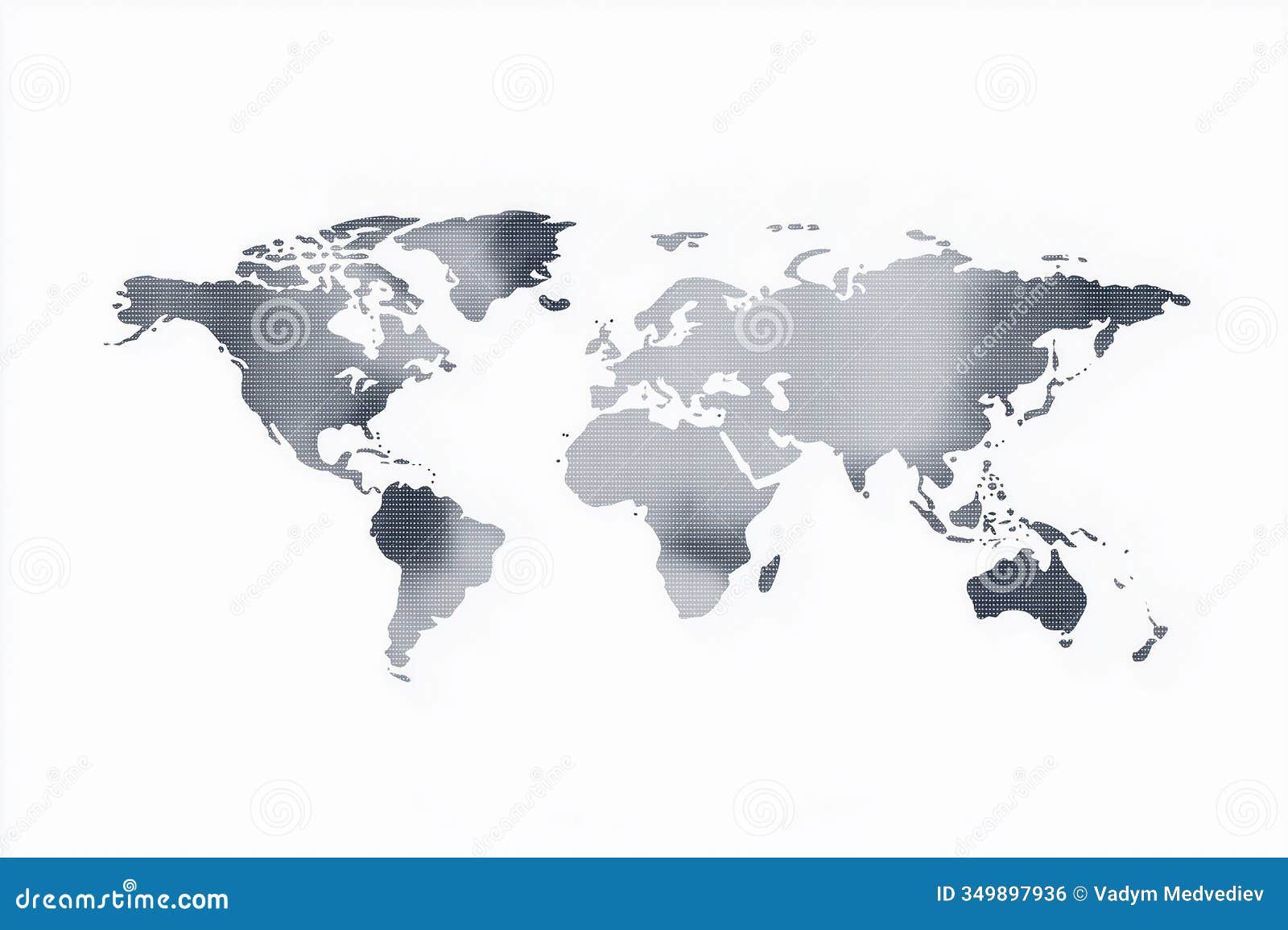 Gray Dotted World Map Shows Global Geographic Layout. Suitable For Web ...