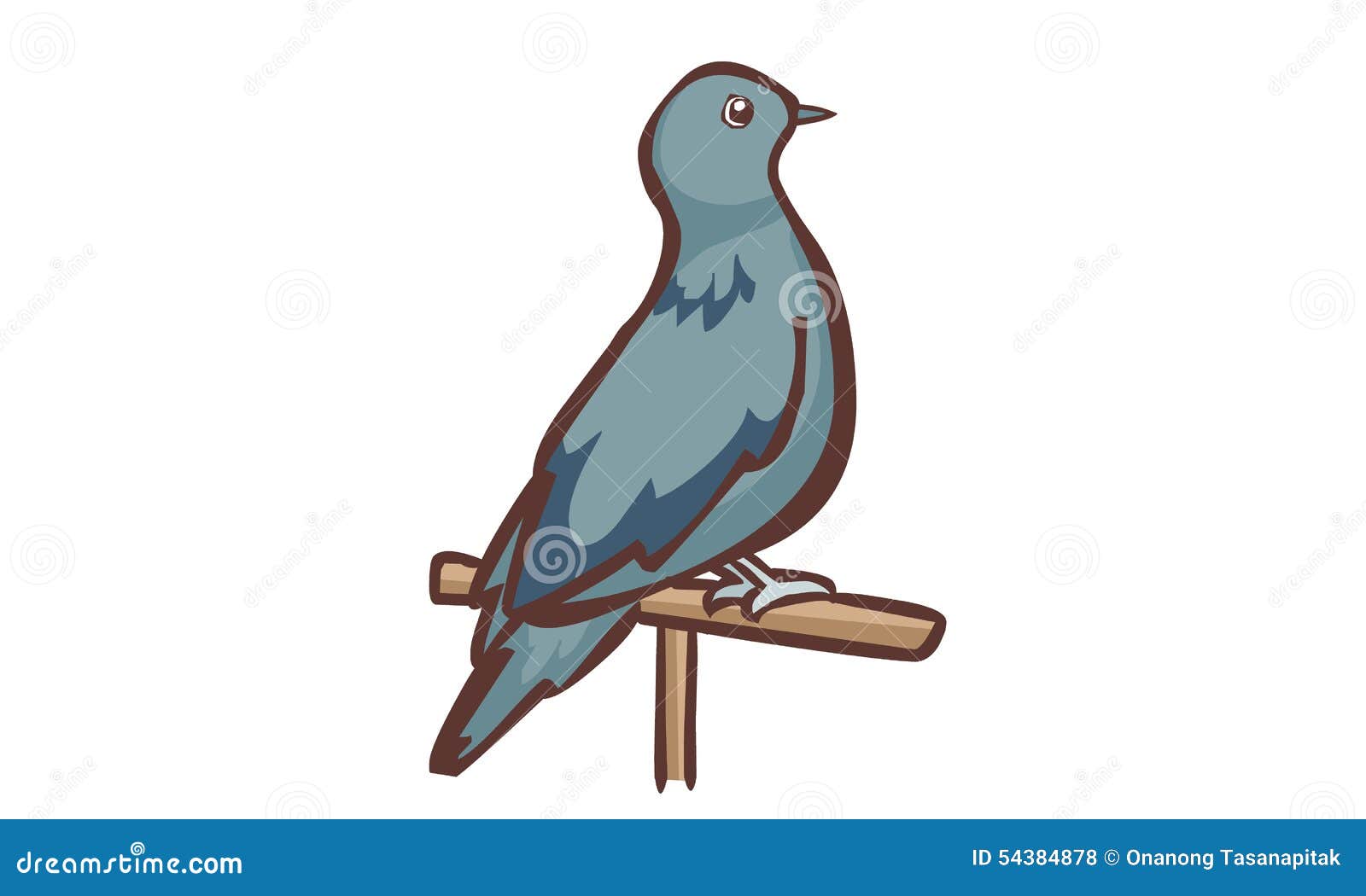 Gray dove stand on the log stock vector. Illustration of icon - 54384878