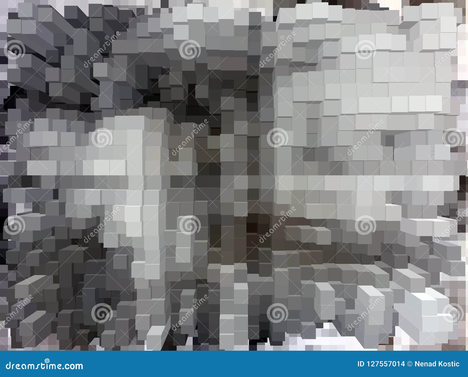 Gray Dynamic Cubes Structure. Stock Illustration - Illustration of cube ...