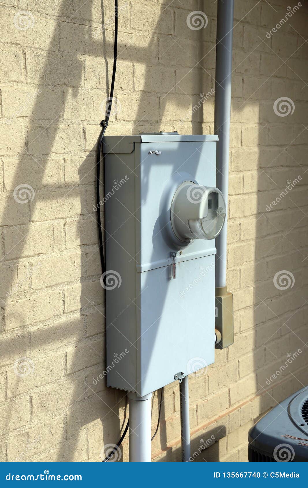 Gray Electrical Meter and Panel on House Stock Photo - Image of ...