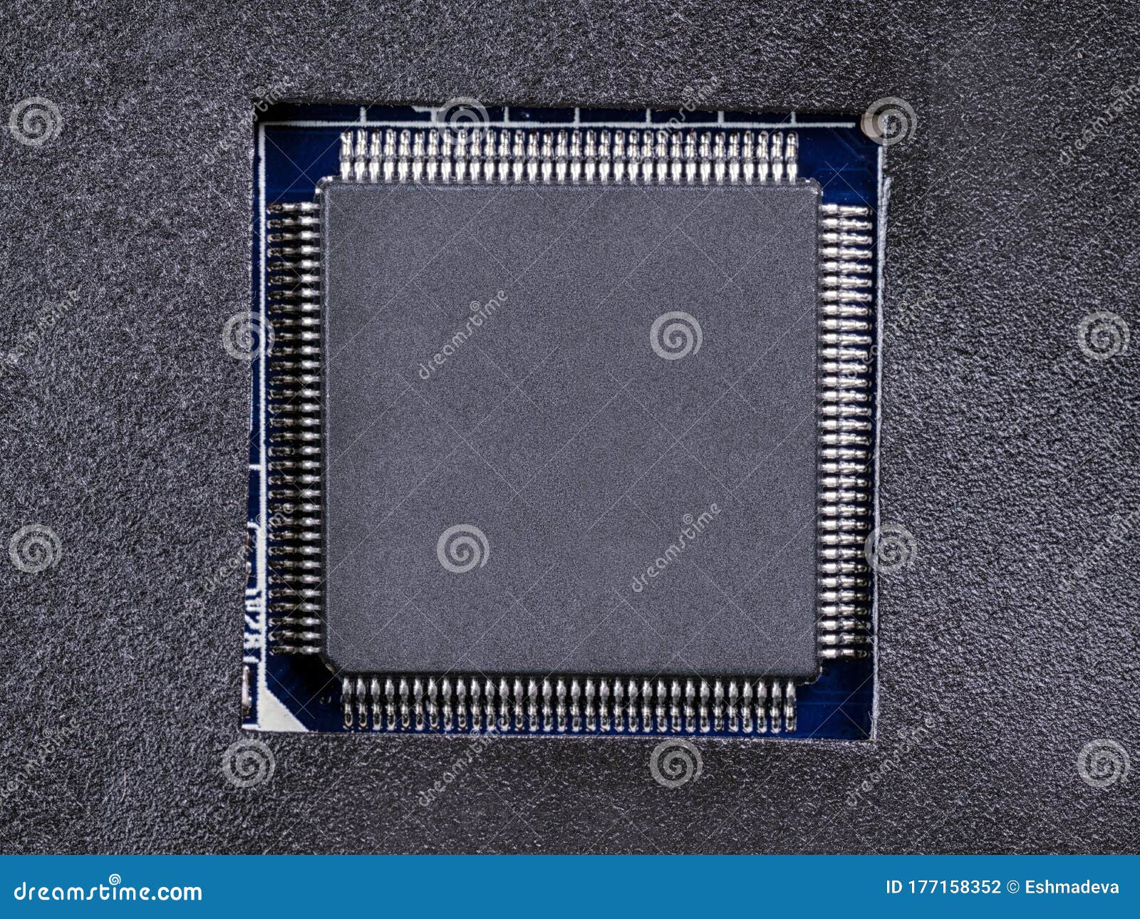 Gray Electronic Circuit Top View Stock Photo - Image of component ...