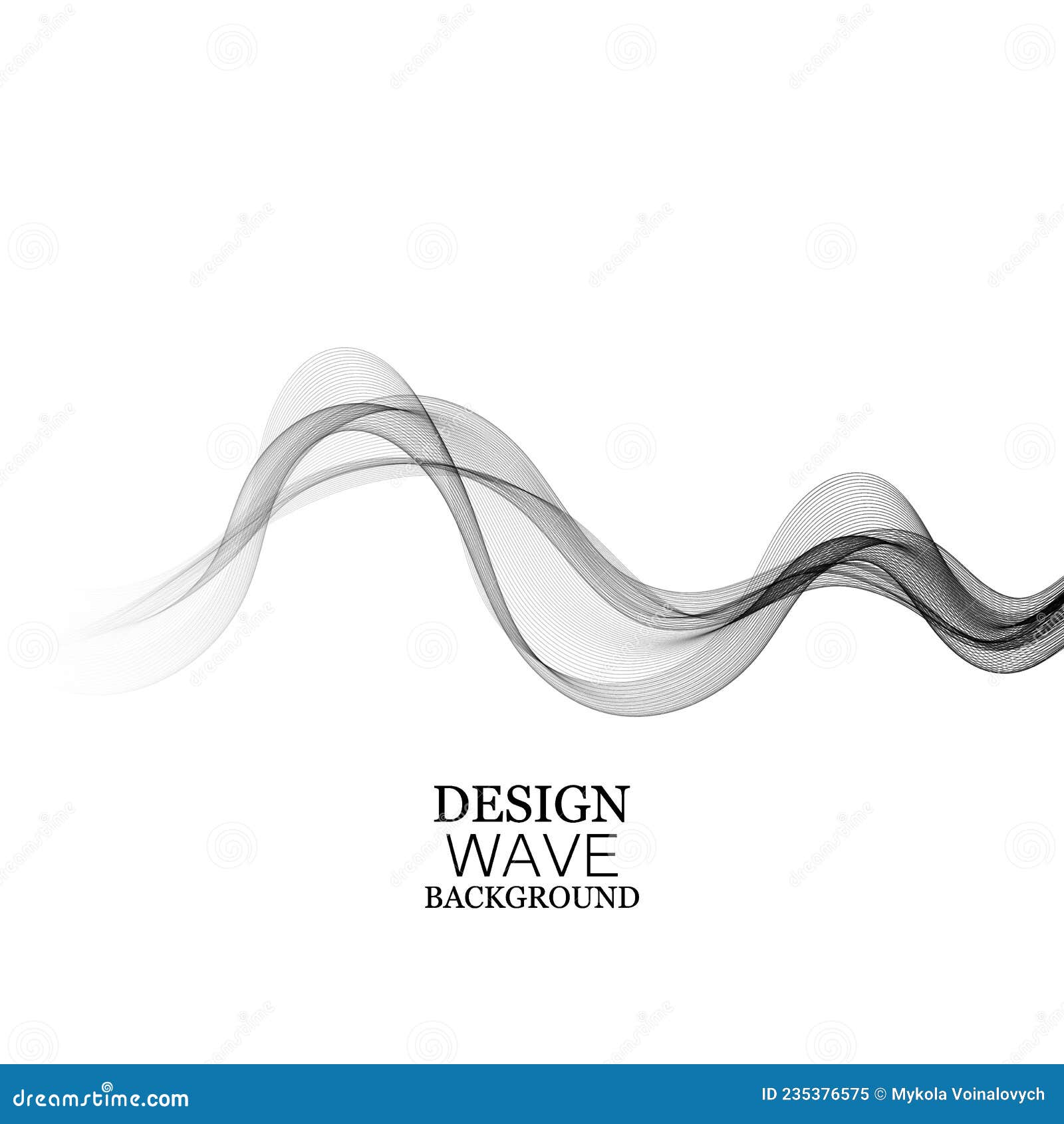 Gray Elegant Wave On A White Background. Smoky Vector Wavy Wave Lines ...