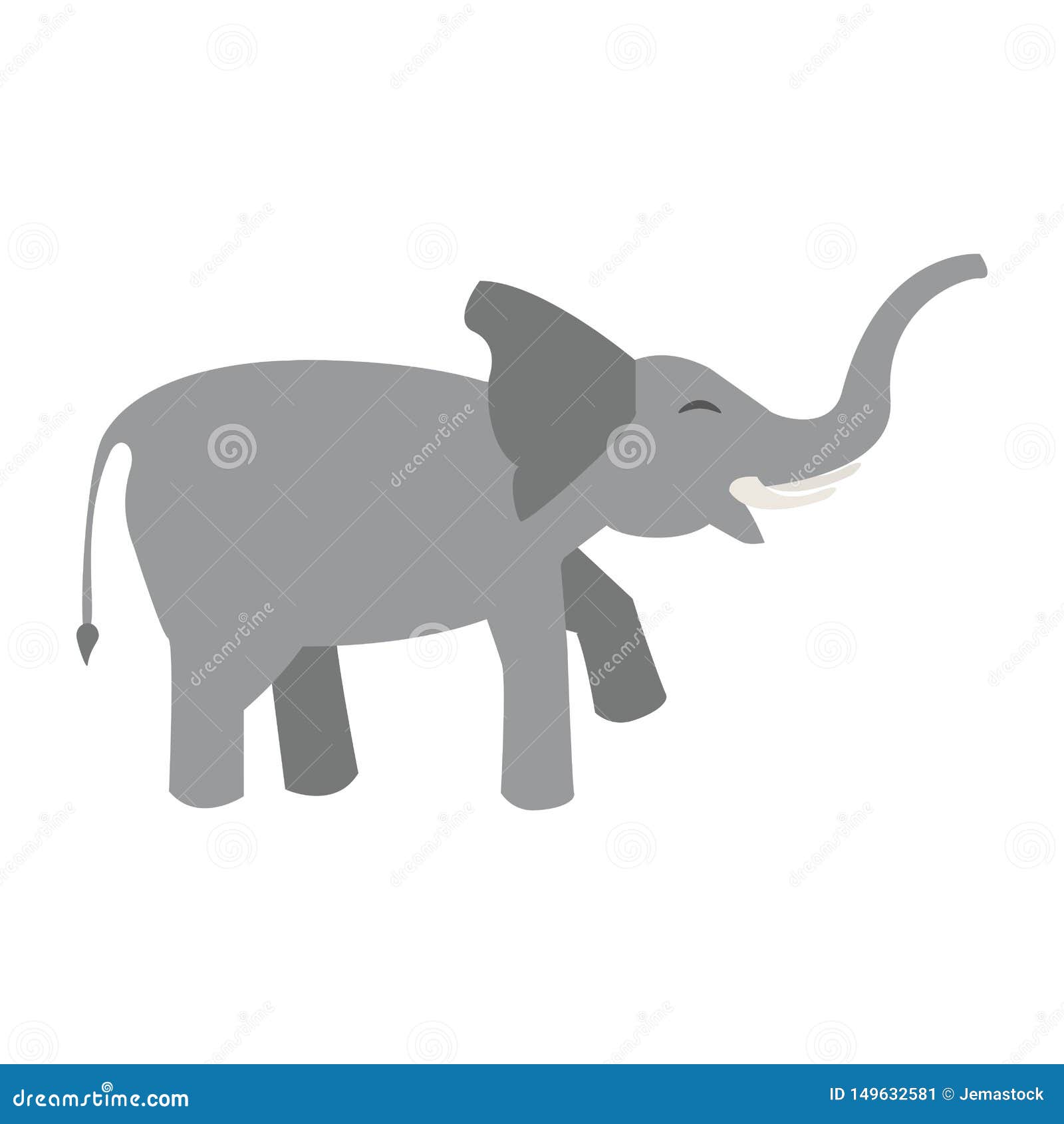 Gray Elephant Icon Cartoon Isolated Stock Vector - Illustration of gray ...
