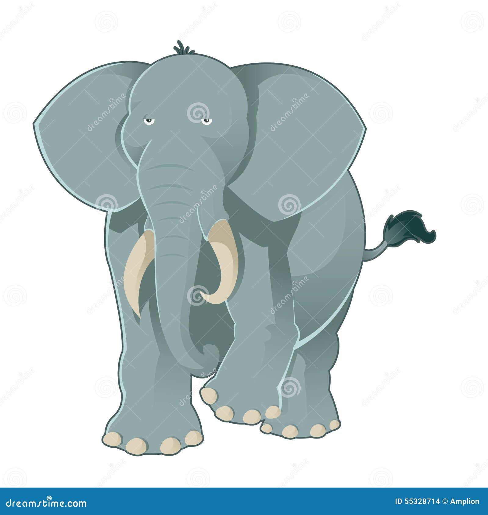 Gray elephant stock vector. Illustration of drawing, standing - 55328714