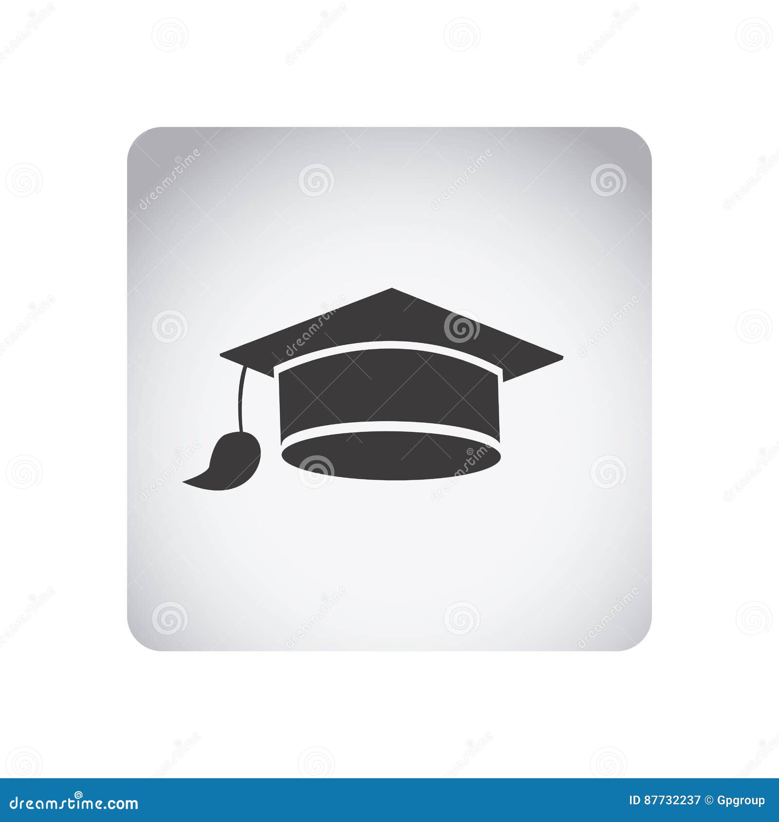 Gray Emblem Graduation Hat Icon Stock Illustration - Illustration of ...