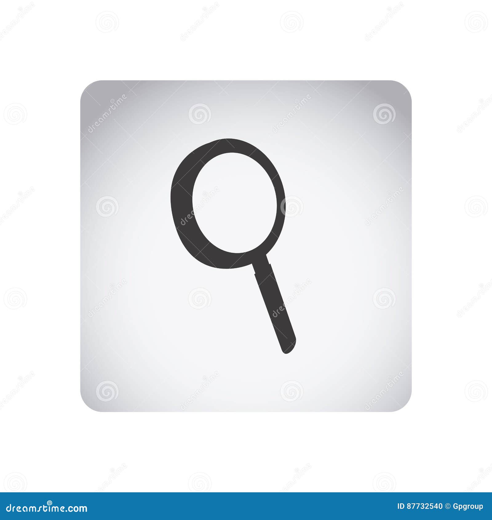 Gray Emblem Magnifying Glass Icon Stock Illustration - Illustration of ...