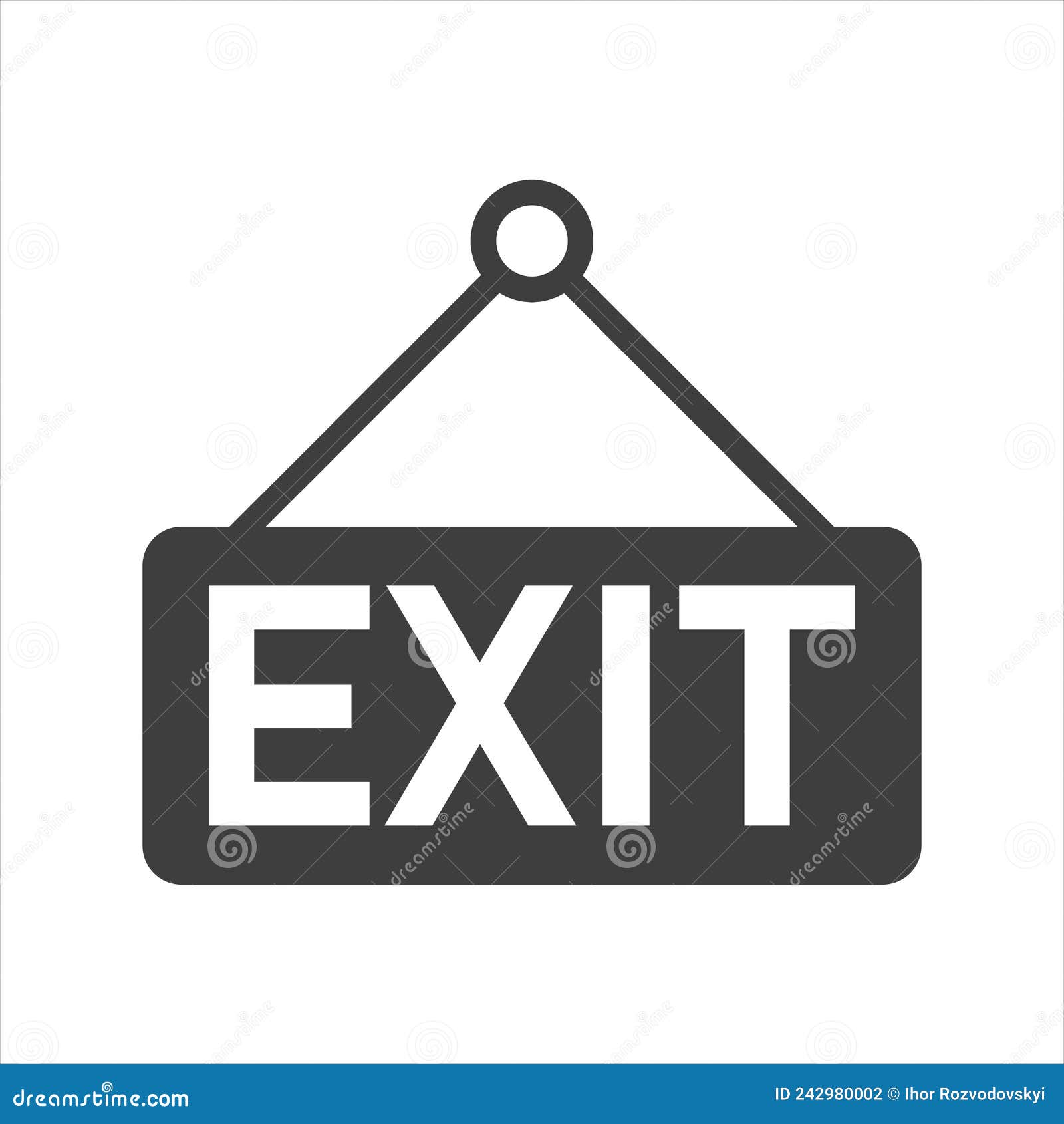 Gray Exit Sign on White Background. EPS 10 Stock Vector - Illustration ...