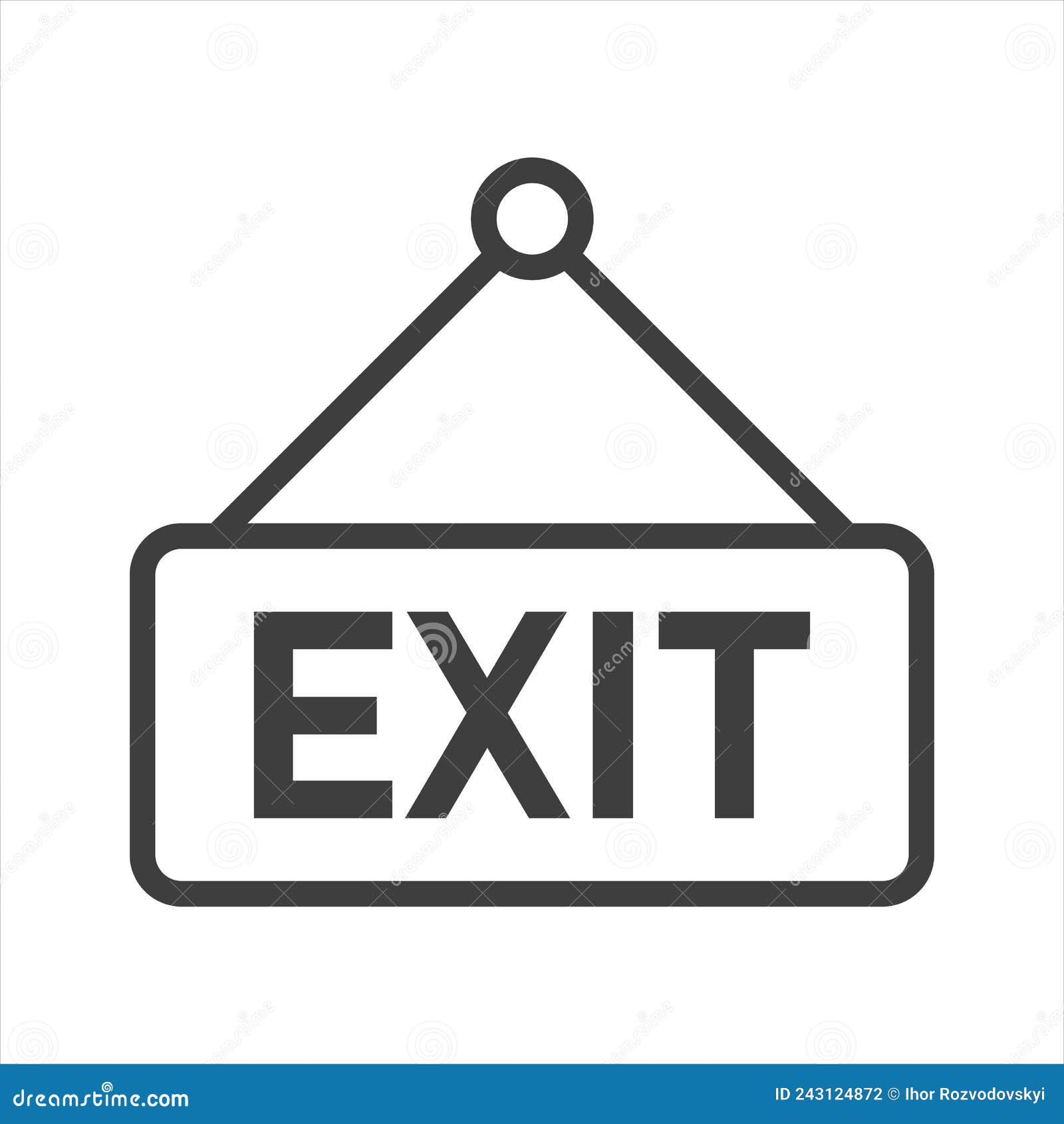 Gray Exit Sign on White Background. EPS 10 Stock Vector - Illustration ...