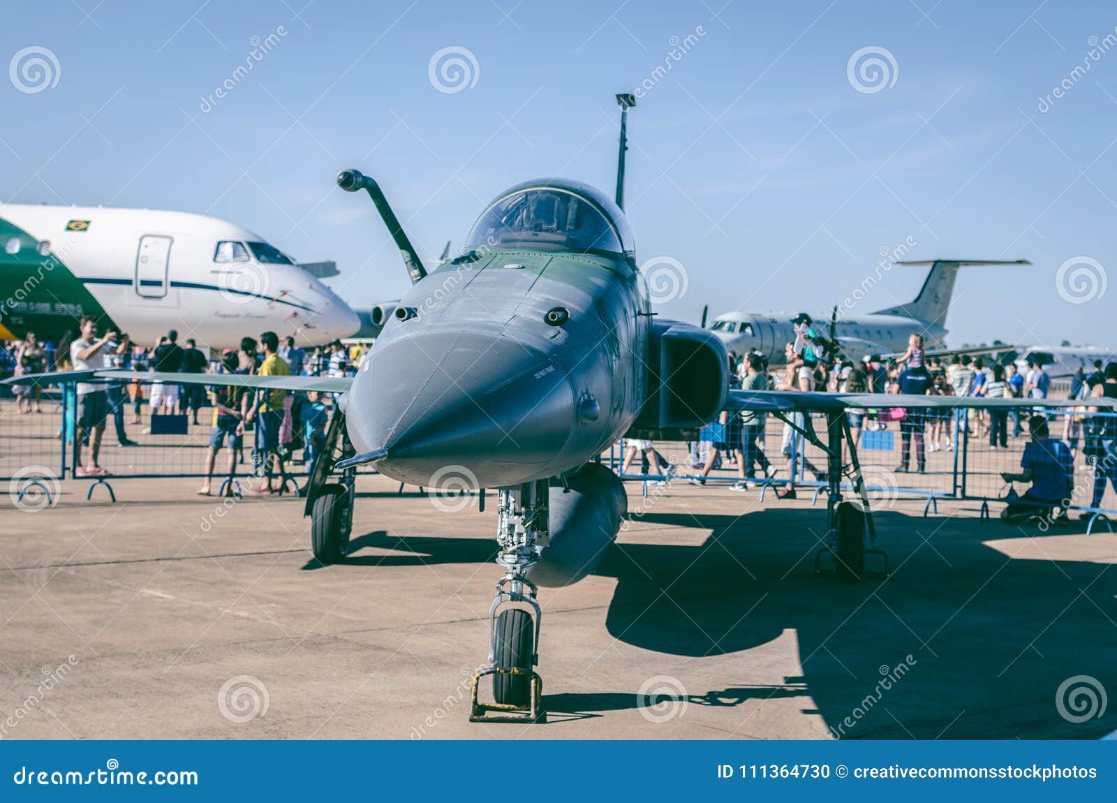 Gray Fighter Jet On Airstrip Picture. Image: 111364730