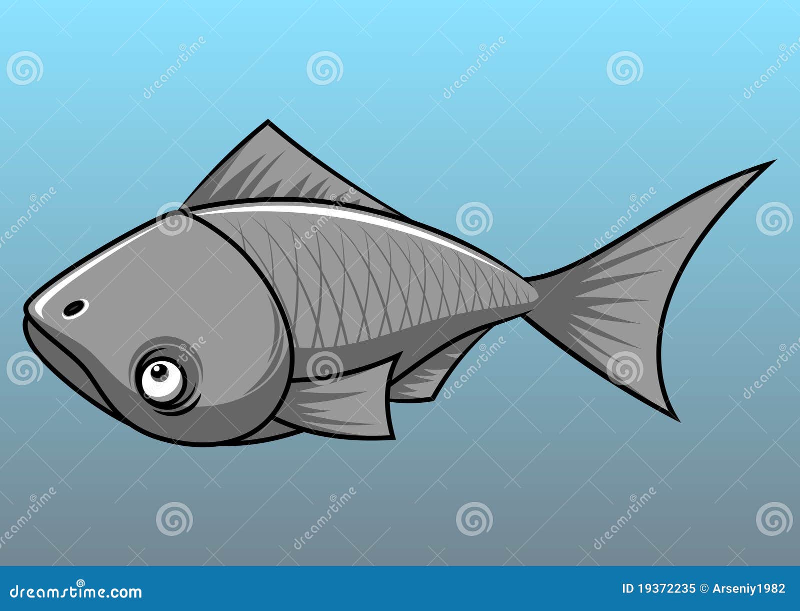 Gray fish stock vector. Illustration of funny, animal - 19372235