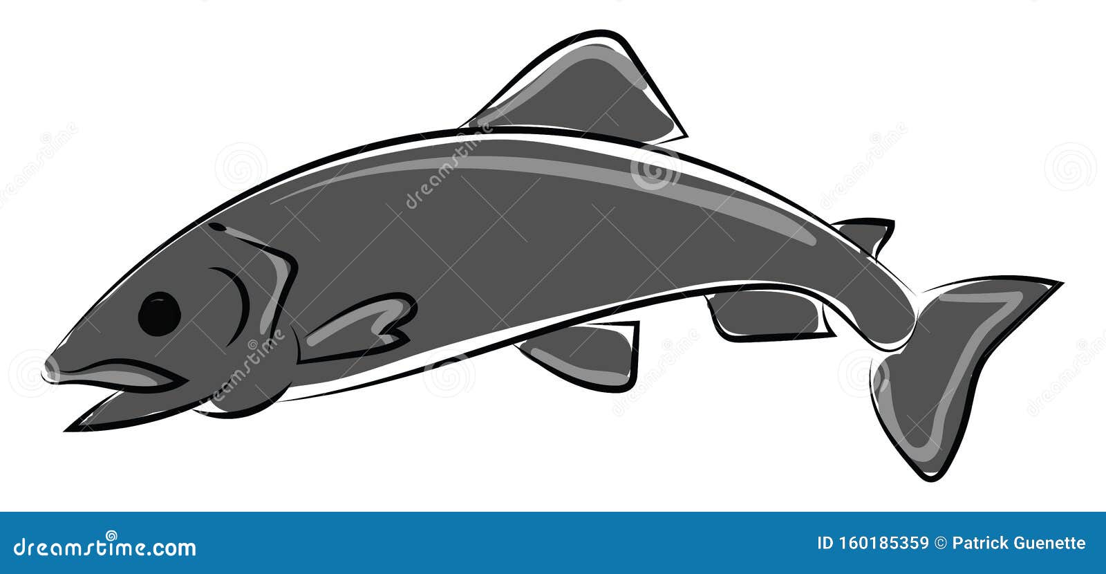 Gray Fish, Illustration, Vector Stock Vector - Illustration of gray ...