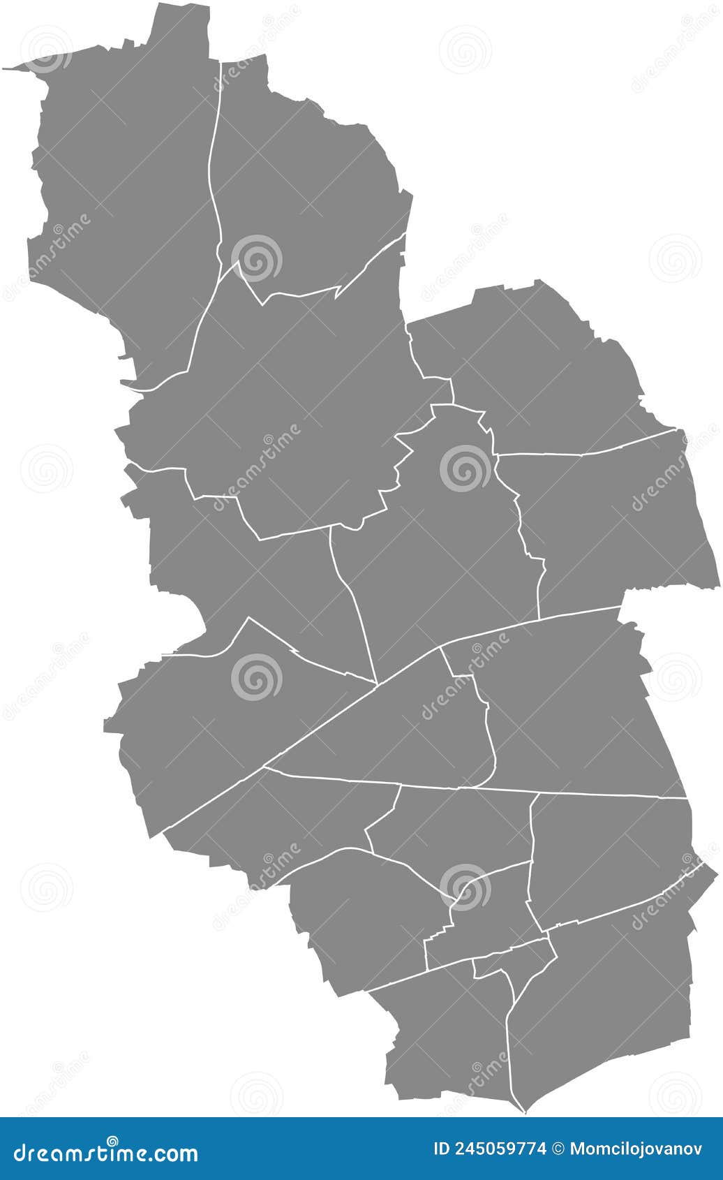 Gray Map Of Districts Of Essen, Germany Cartoon Vector | CartoonDealer ...