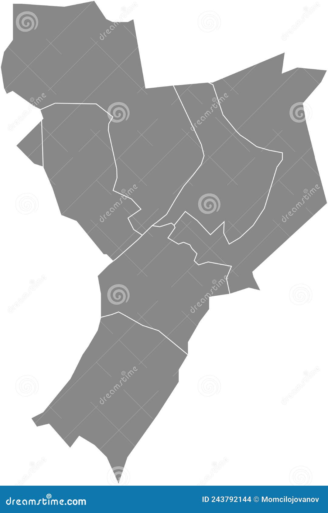 Gray Districts Map of VENLO, NETHERLANDS Stock Vector - Illustration of ...