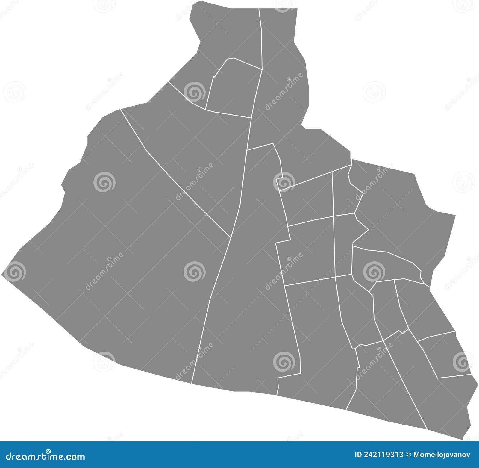Gray Districts Map of ZAANSTAD, NETHERLANDS Stock Vector - Illustration ...