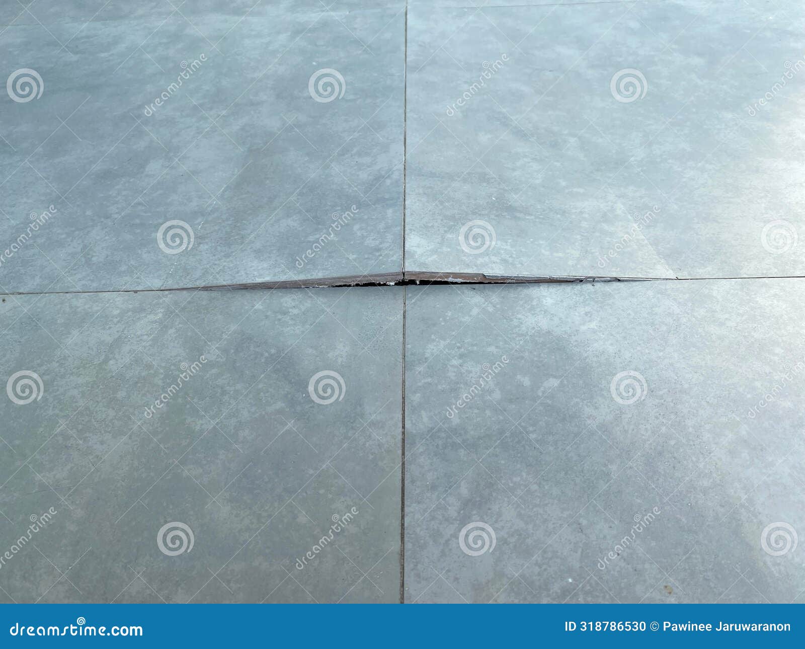 Gray Floor Tile of the House Explode and Crack from Shrinkage of the ...