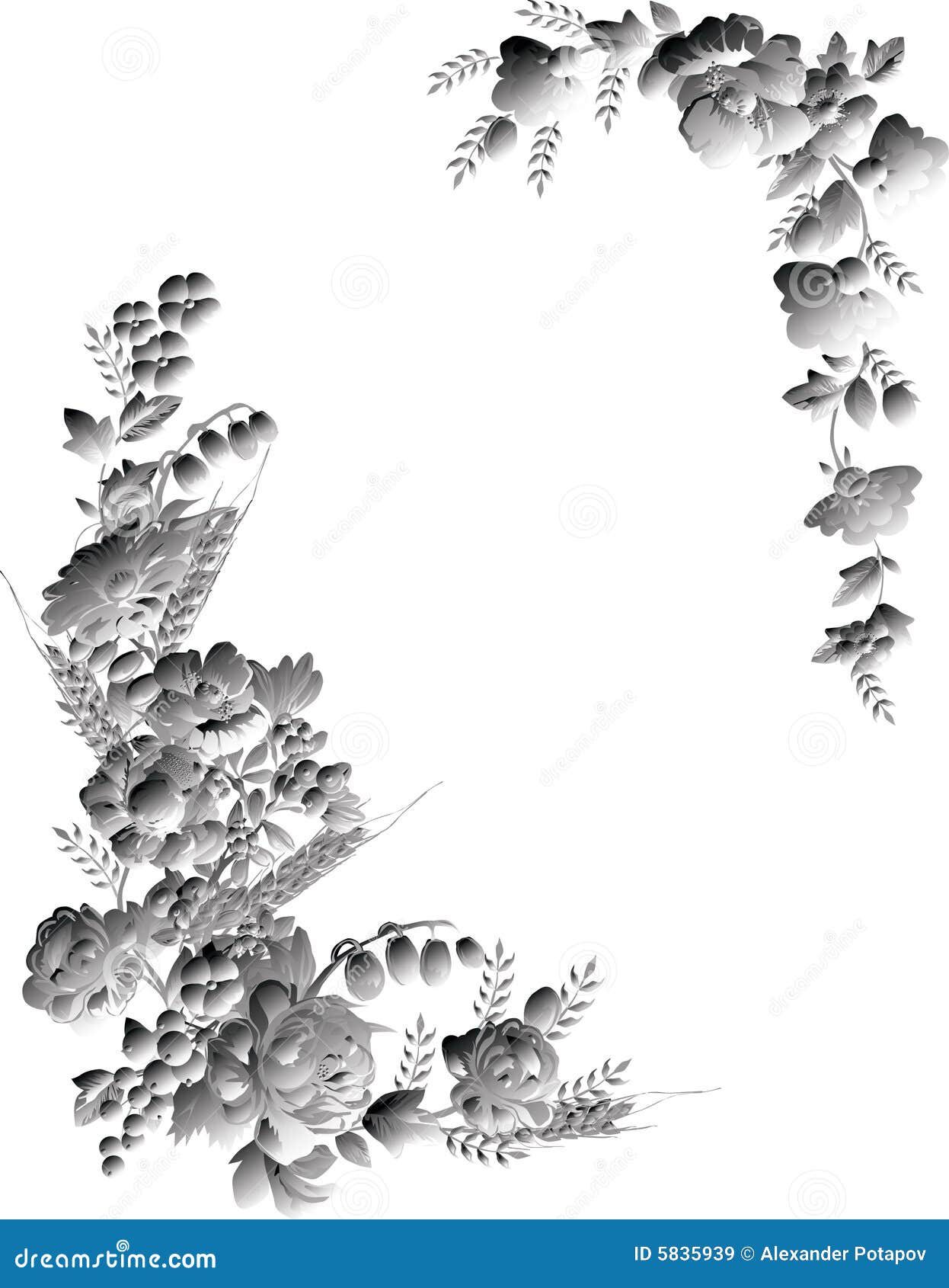 Gray Floral Frame Stock Illustrations – 14,107 Gray Floral Frame Stock ...