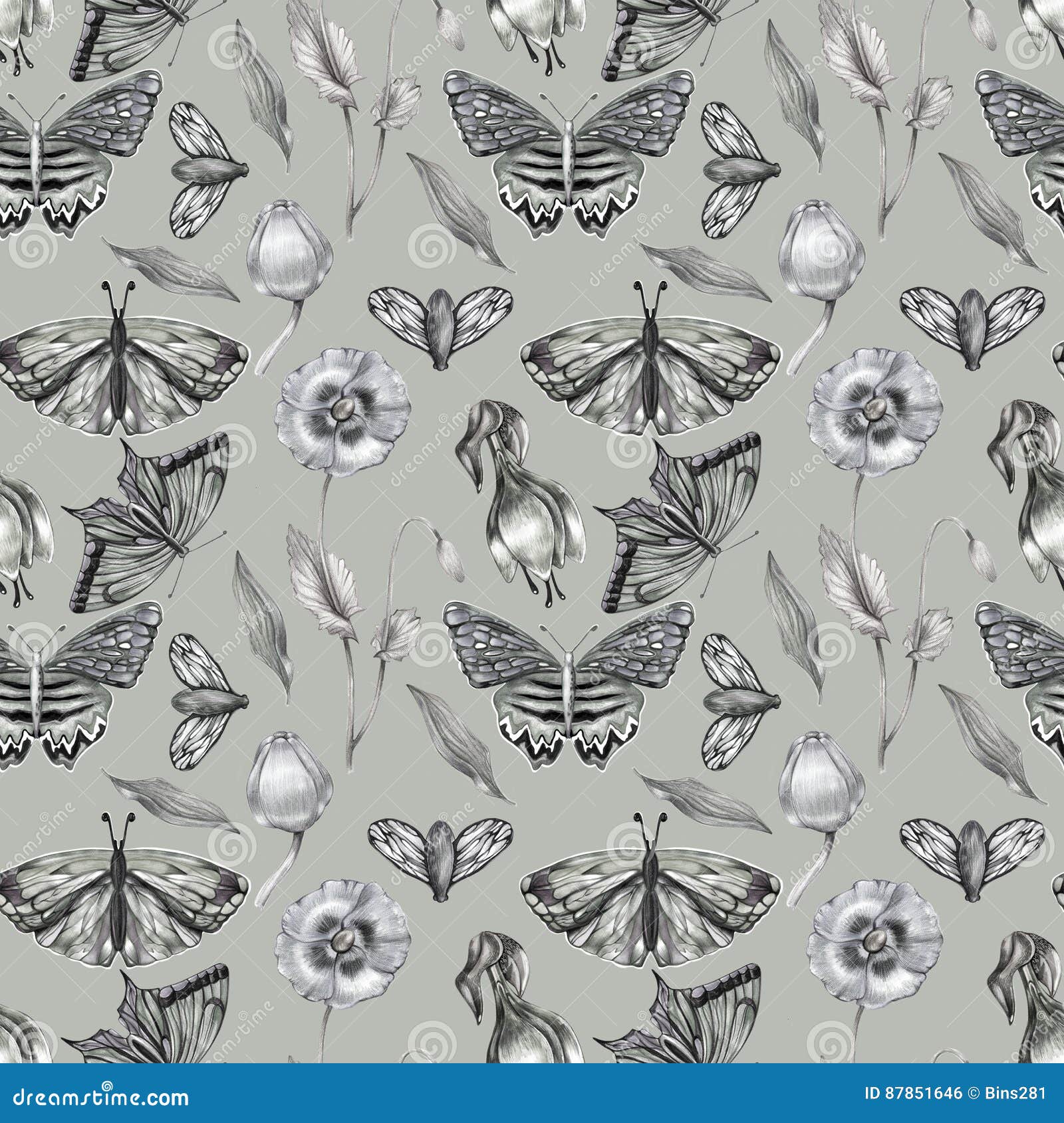 Gray floral pattern stock illustration. Illustration of culture - 87851646