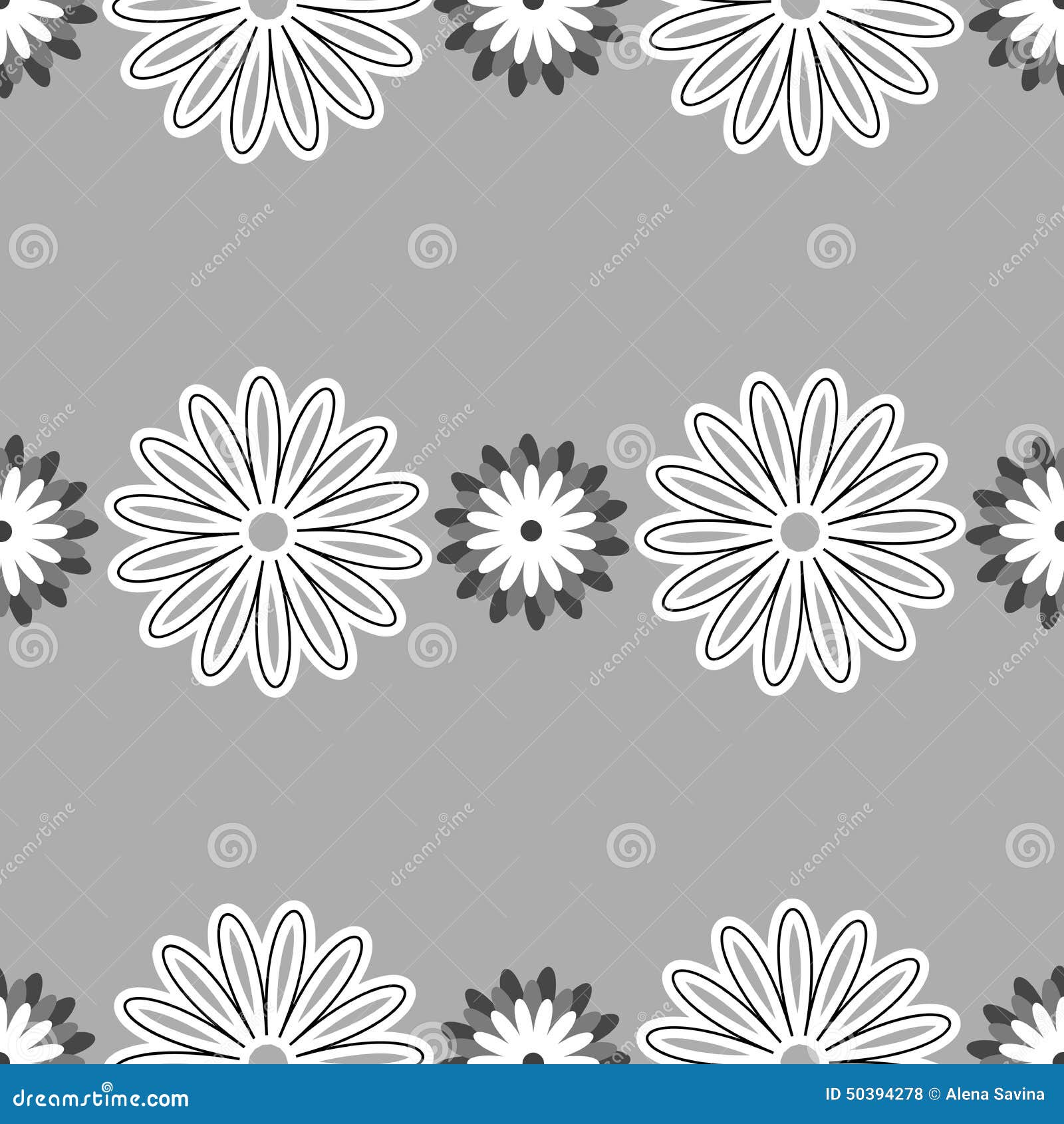 Gray Floral Pattern stock vector. Illustration of decorative - 50394278