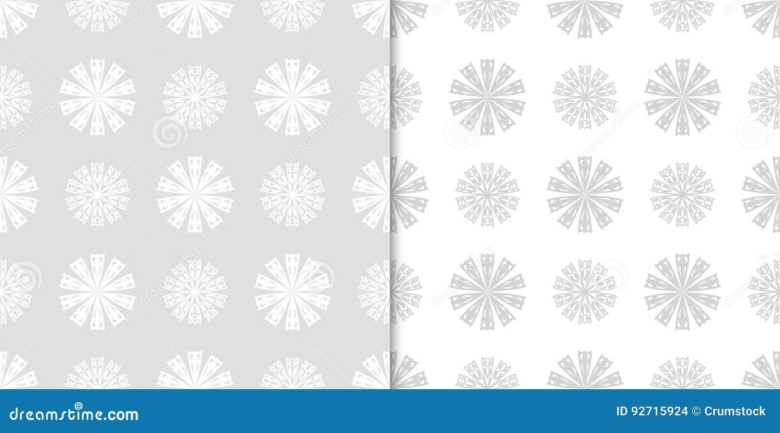 Gray Flower Seamless Patterns. Wallpaper Background Stock Vector ...