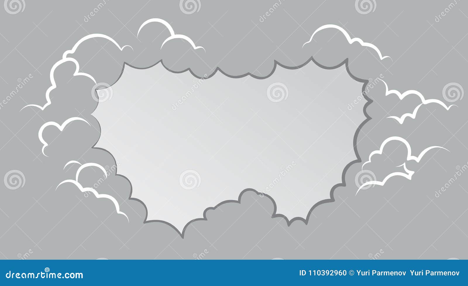 Cartoon Smoke Frame Background Clouds Explosion. Stock Vector ...