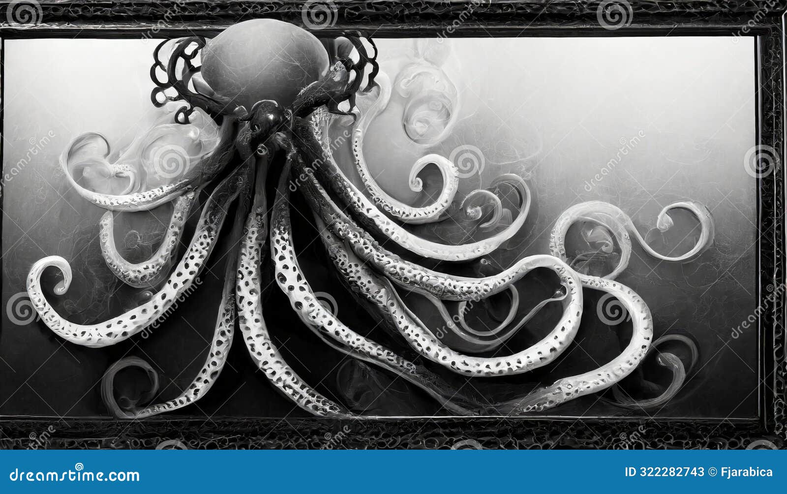 One Gray Octopus With Long Legs And A Large Head Cartoon Vector ...