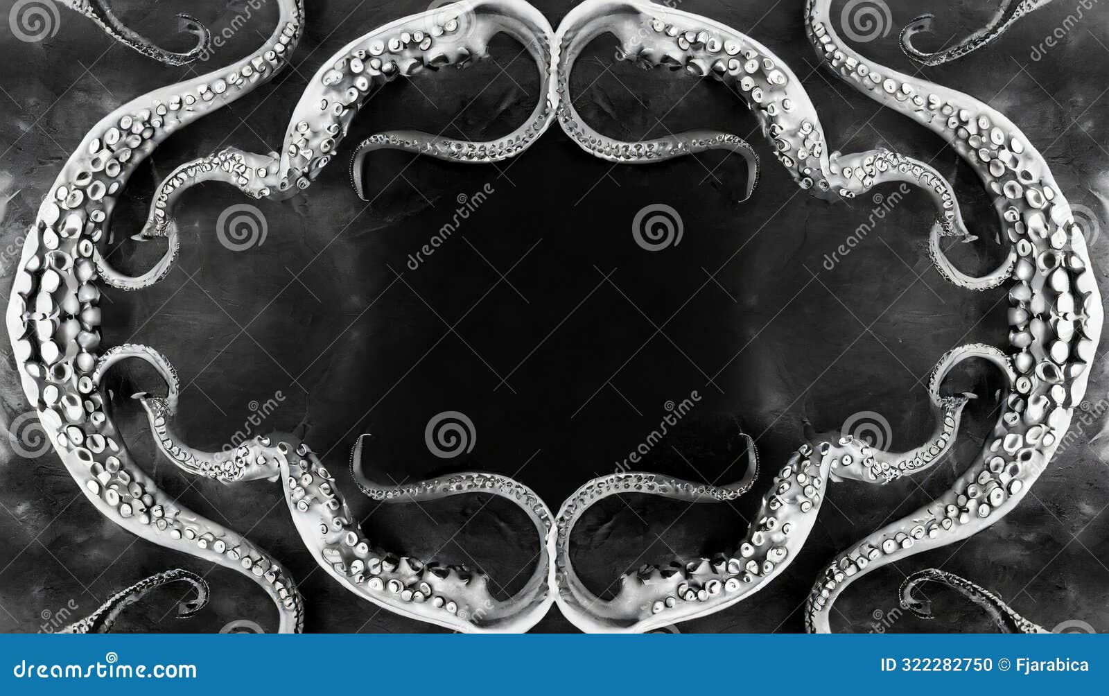 Gray Frame Background With Octopus Design Royalty-Free Stock Image ...