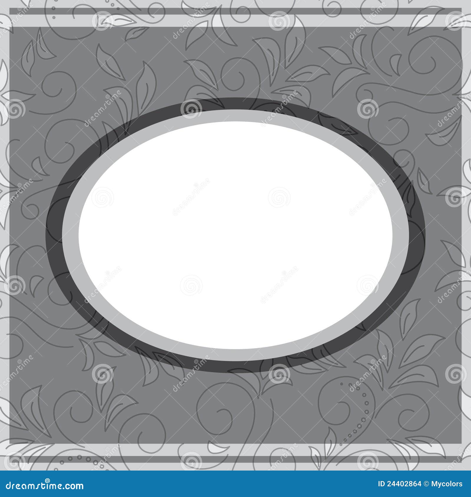 Gray Frame on Floral Gray Background - Vector Stock Vector ...