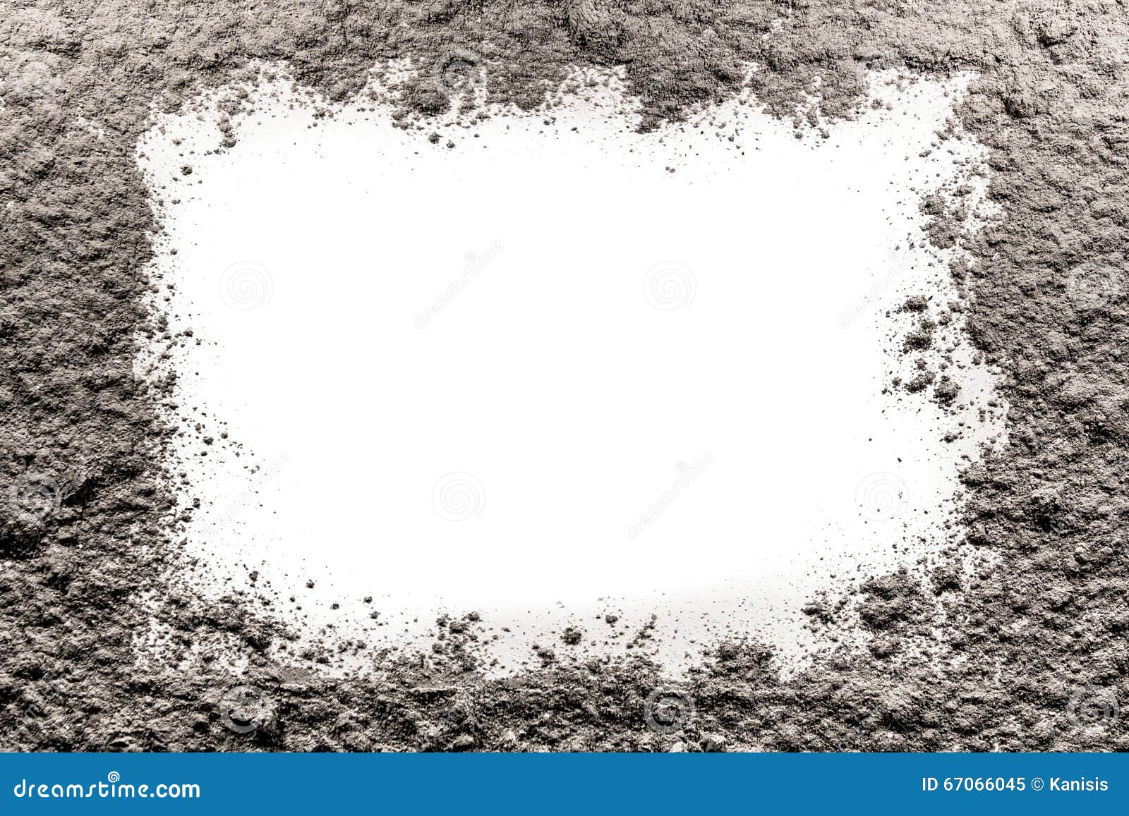 Gray Frame Made of Ash on a White Background Stock Image - Image of ...