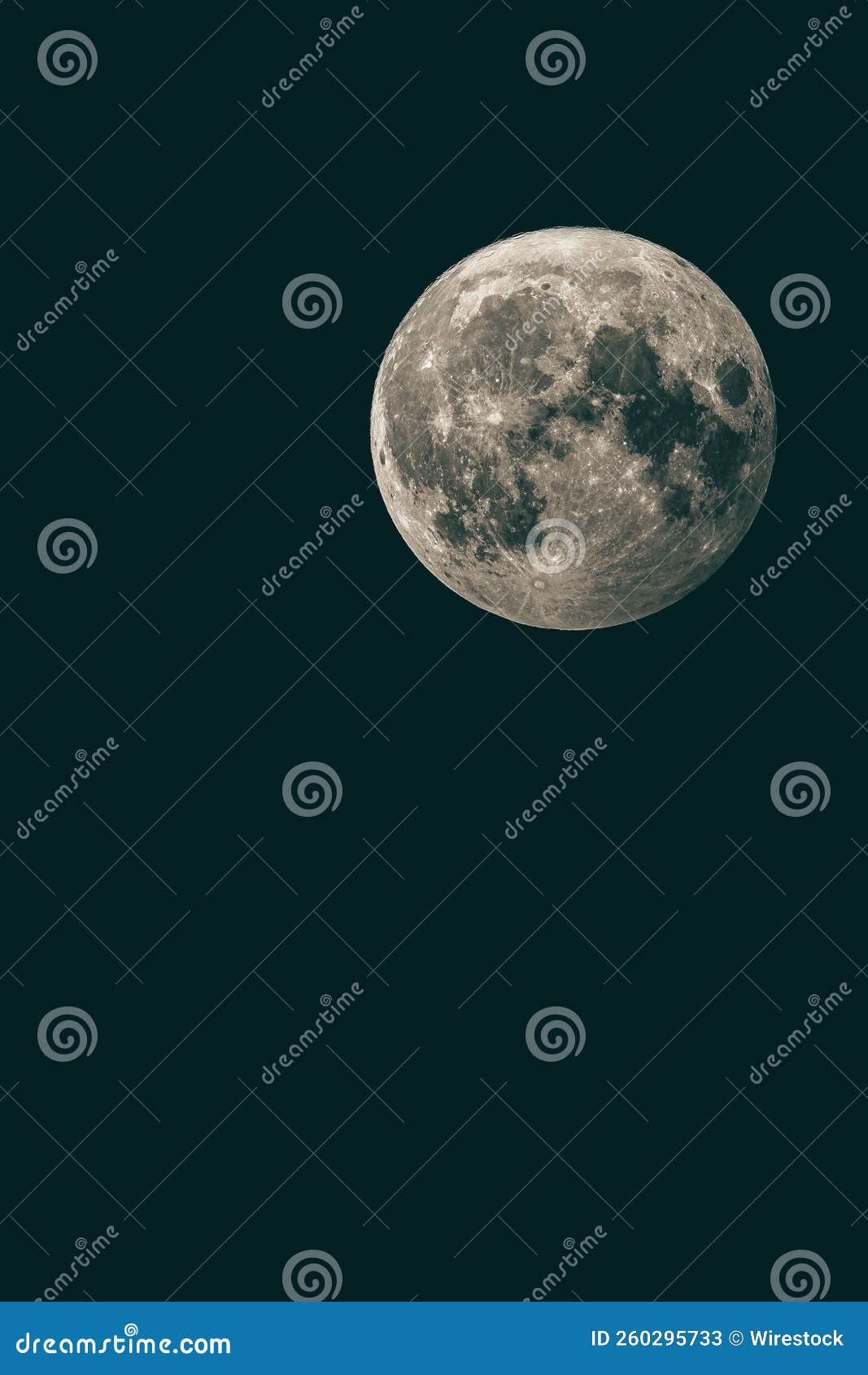 Gray Full Moon Isolated on the Black Background, Vertical Stock Image ...