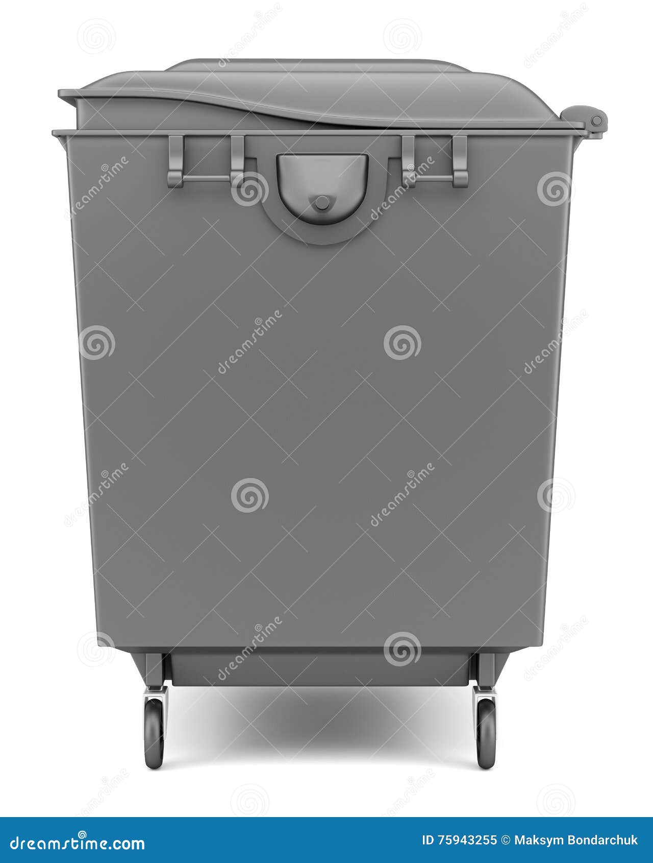 Gray Garbage Containers Isolated On White Royalty-Free Stock ...