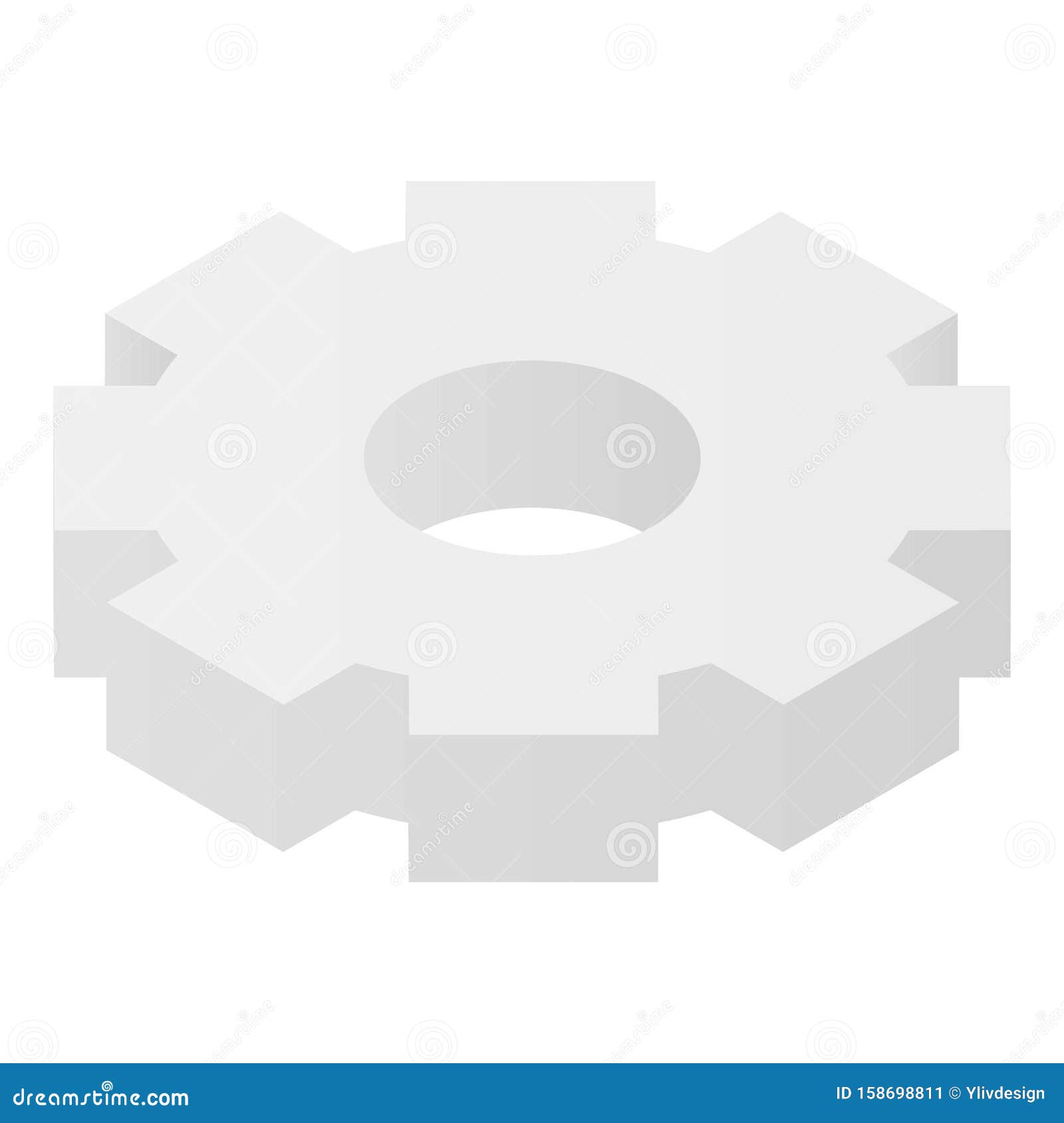 Gray Gear Icon, Isometric Style Stock Vector - Illustration of ...