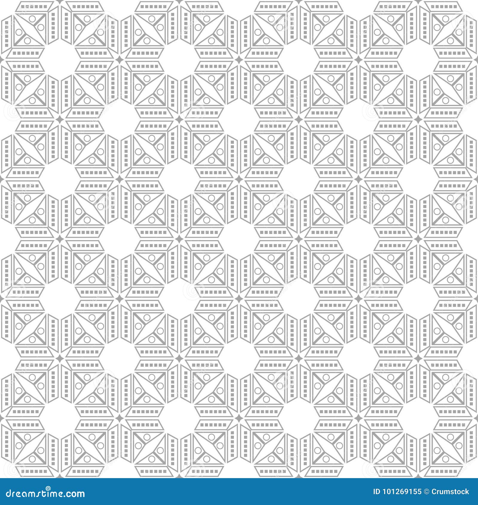 Gray Geometric Design on White Background. Seamless Pattern Stock ...